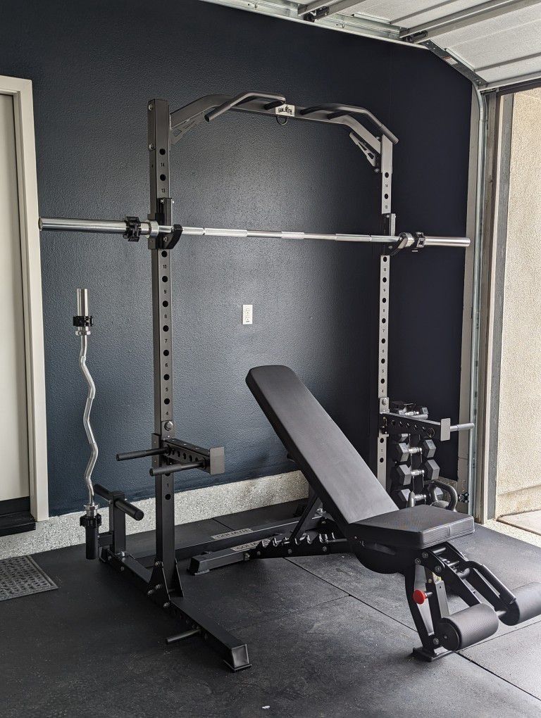 New Monster Half Rack Squat Rack Weight Bench , Adjustable Bench ...