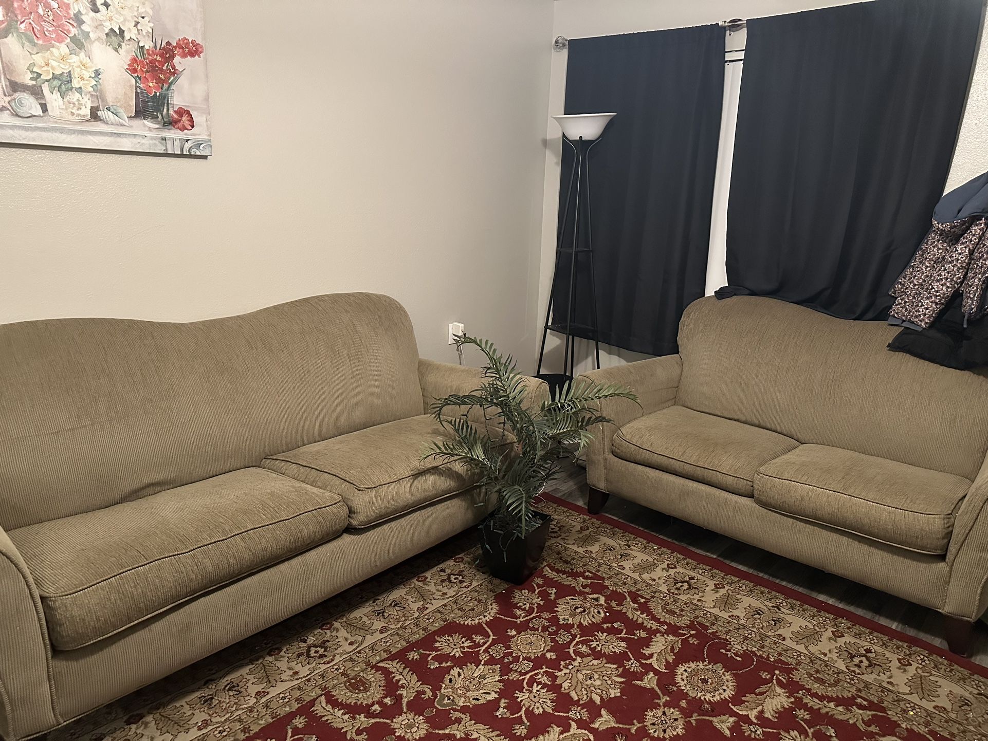 Sofa + Free (Rug +Tree + Picture+ 2 Shelves) for Sale in Albuquerque ...