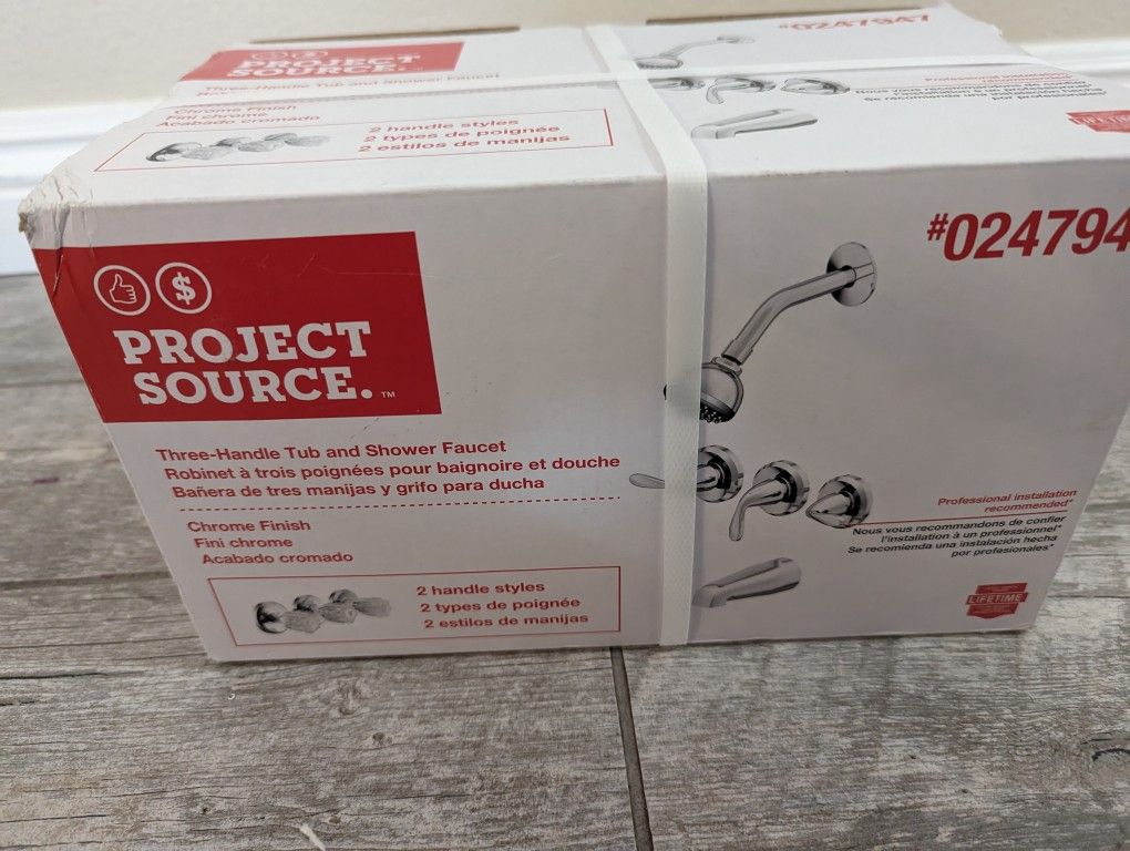 Tub And Shower Faucets With 3-Handle By Project Source !NEW! for Sale ...