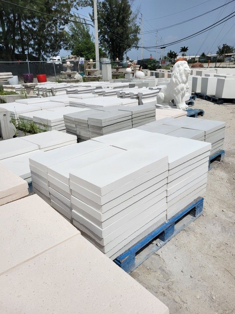 Concrete Rectangular Patio Pavers White Smooth Finish / Cement Slab ...