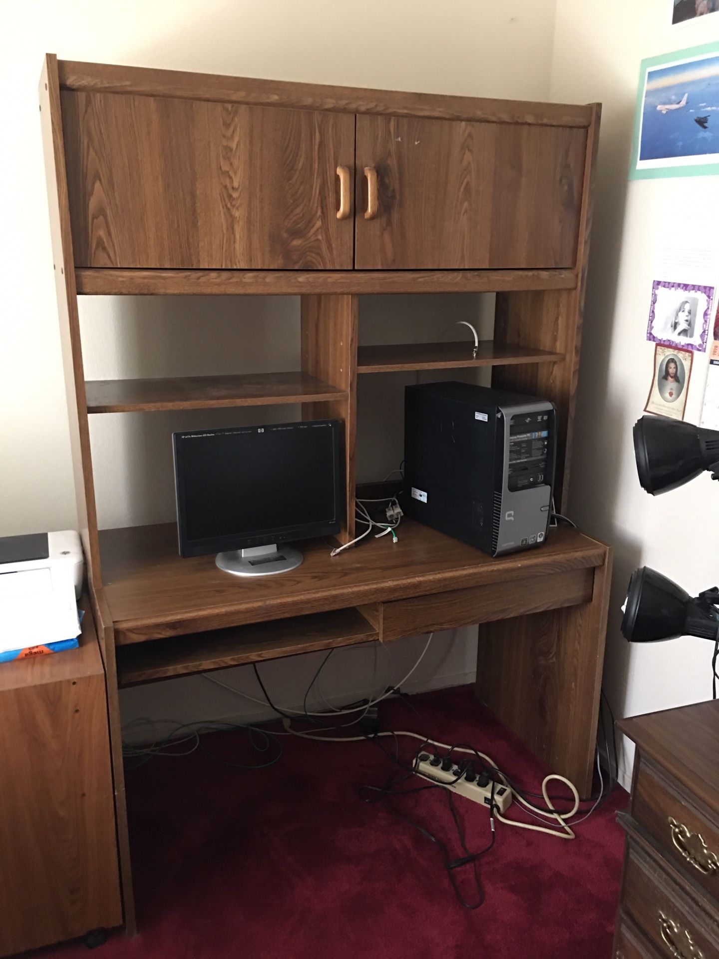 Dark Brown Particle Board Computer Desk w/Hutch ~ CAN DELIVER!! for ...