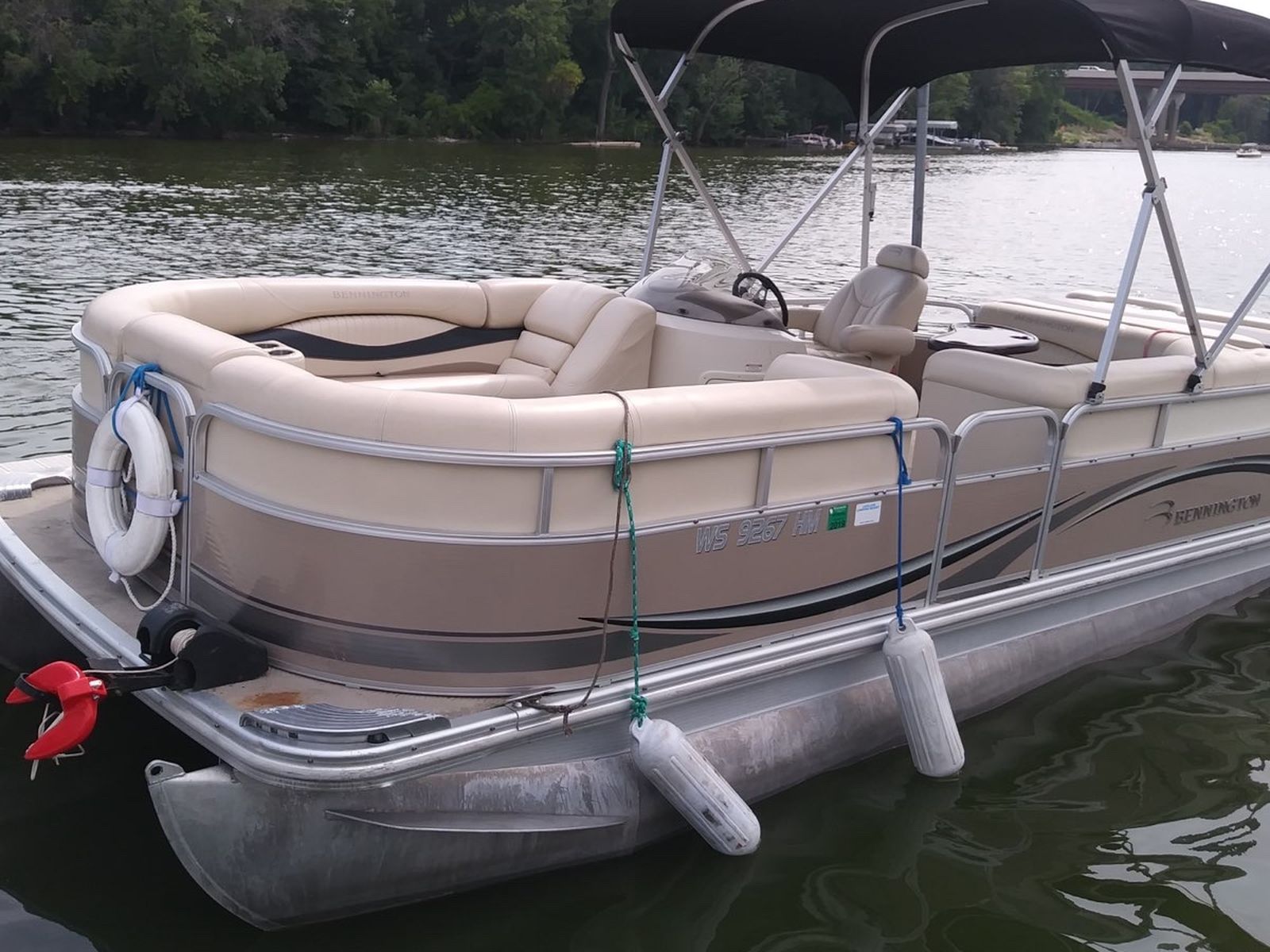 08 Bennington 20 ft pontoon 90 hours Yamaha only with bunck trailer 363 ...