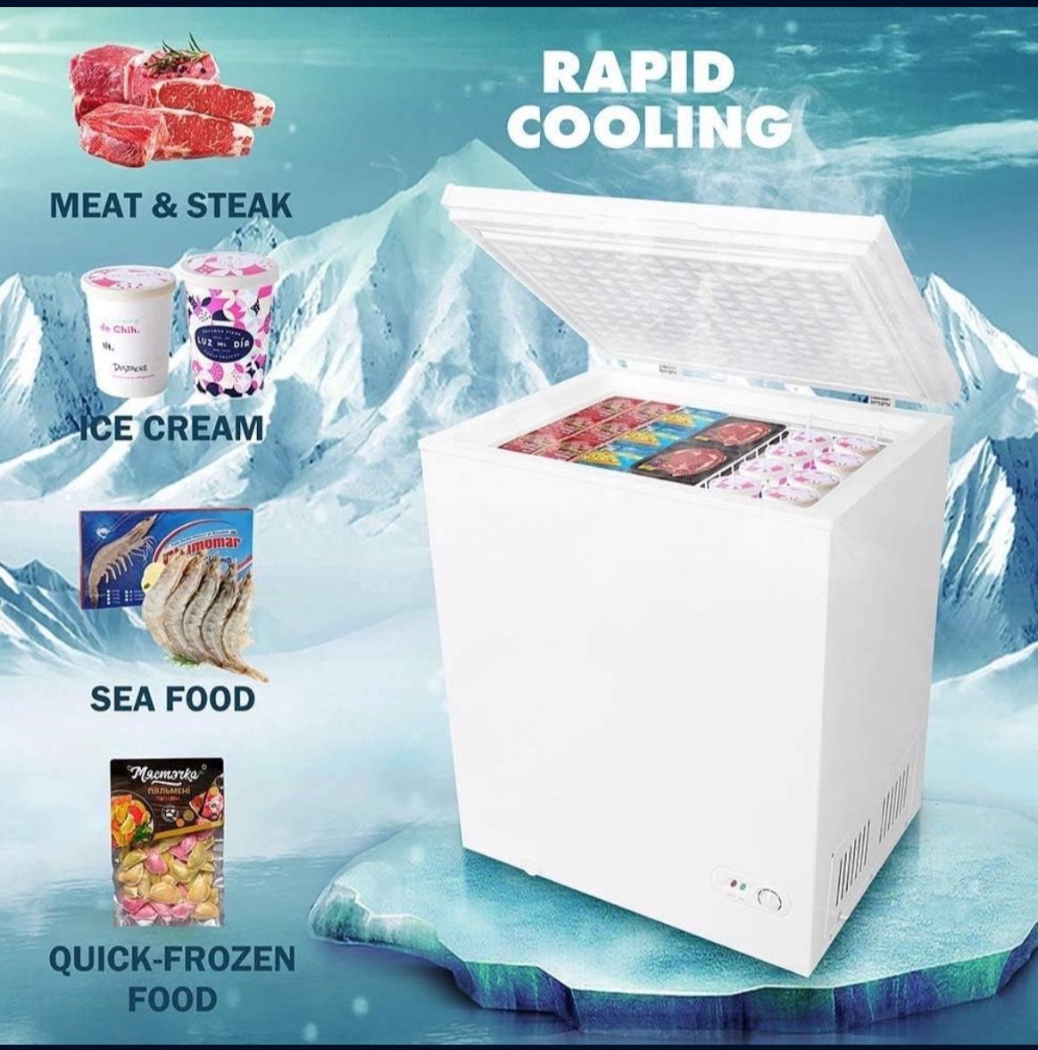 5.0 Cu.ft Chest Freezer Small Deep Freezer Mini Outdoor Chest Freezers ...