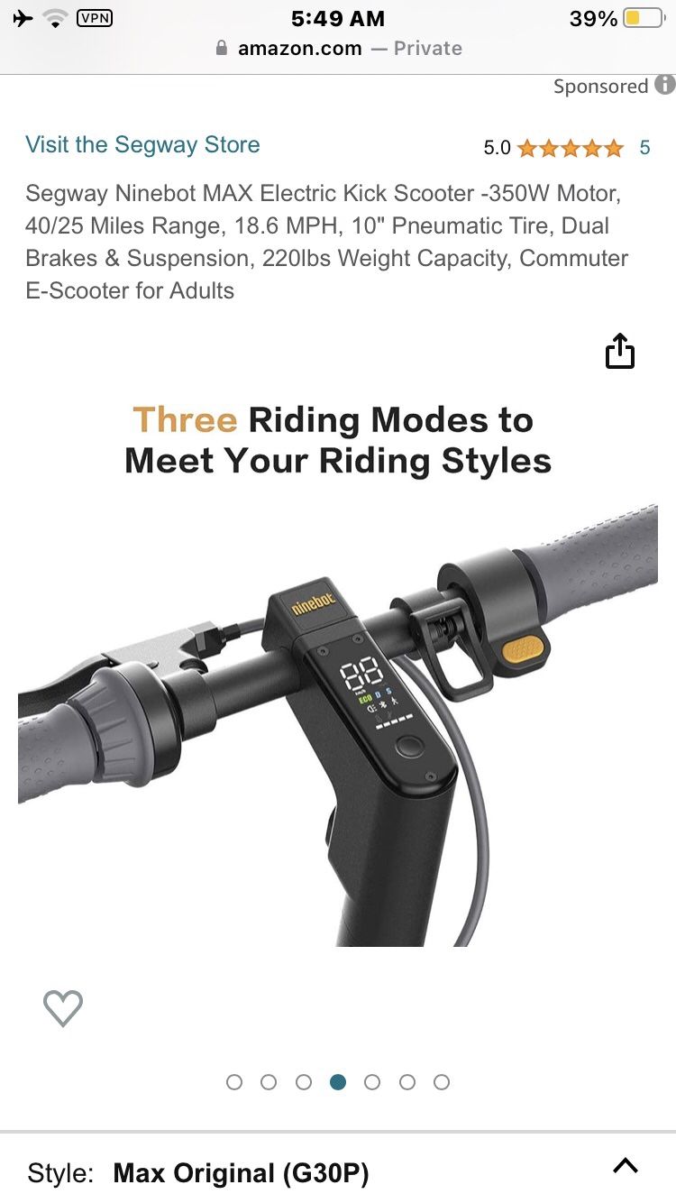 Electric Scooter Segway Nine Bot G30 MAX for Sale in Tempe, AZ - OfferUp