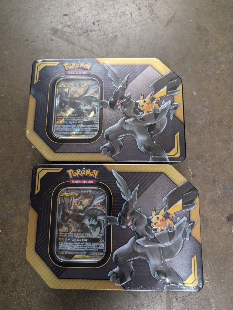 Pikachu And Zekrom Tag Team Tin 2x Sealed New Pokemon Cards for Sale in ...
