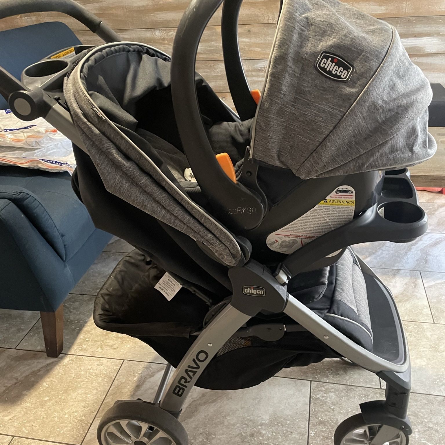 Chicco Bravo Stroller With Buggy Board And Car Seat, Babies Kids, Going ...