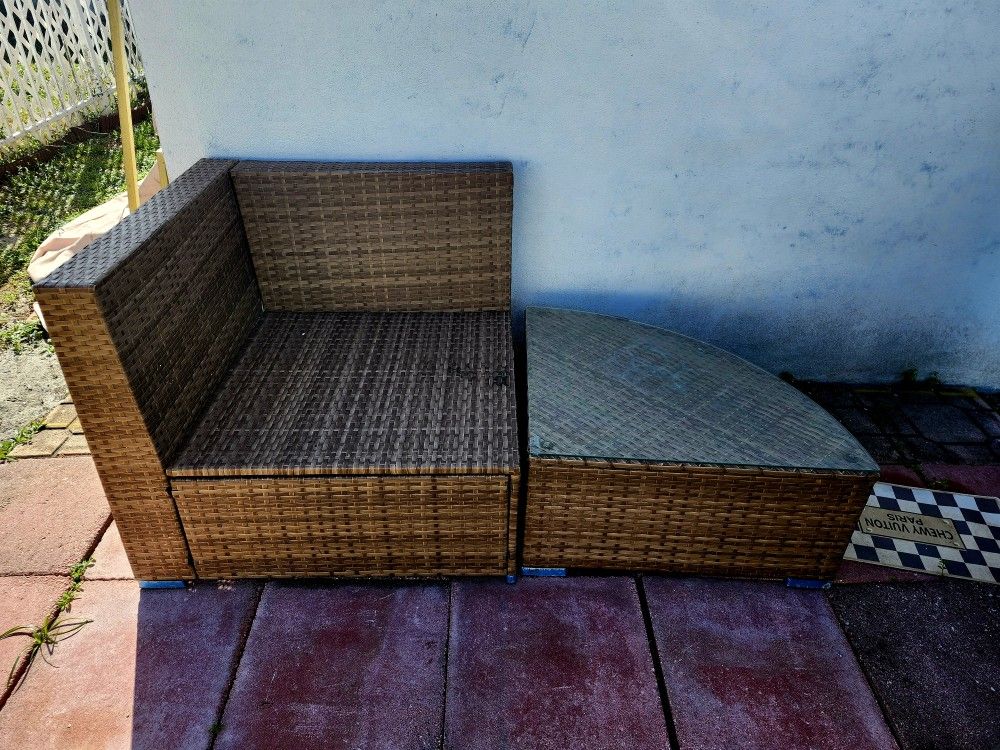 Chair And Table With Glass for Sale in Hialeah, FL - OfferUp