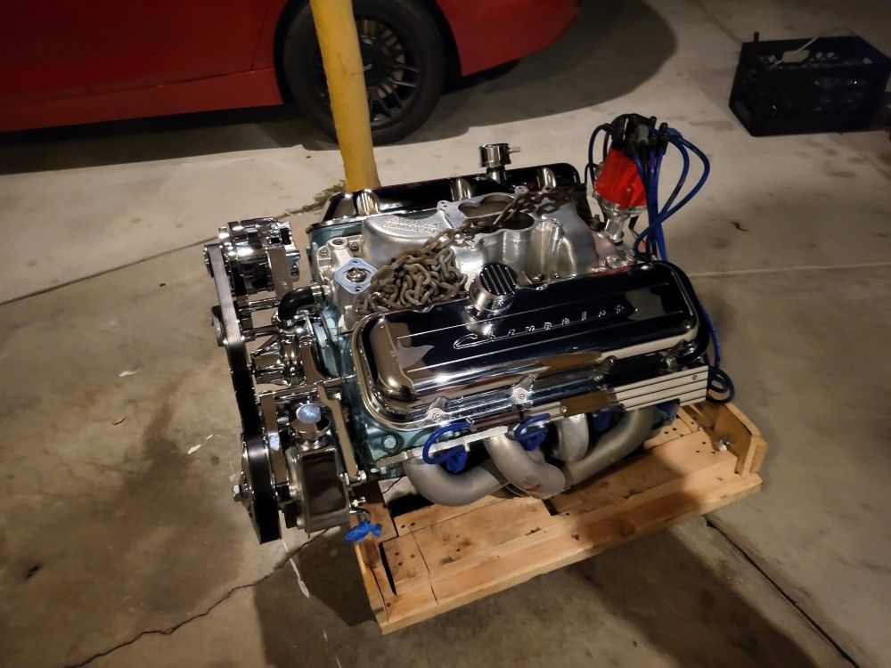 396 Engine Serpentine Set Up Has Headers Carburetor Air Filter Runs ...