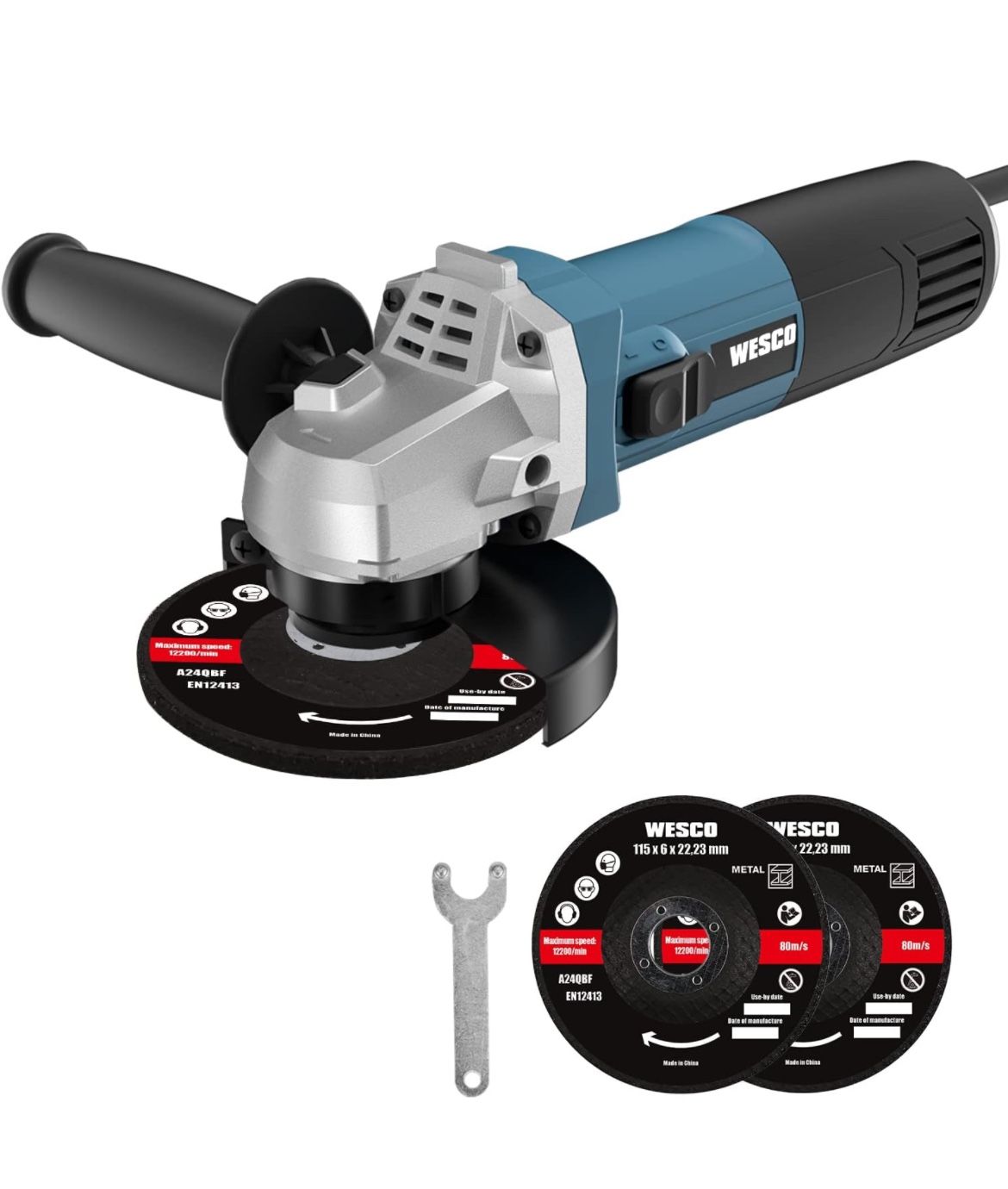 6 Amp POWER Angle Grinder Tool, 11000RPM 4-1/2Inch Angle Grinder with ...