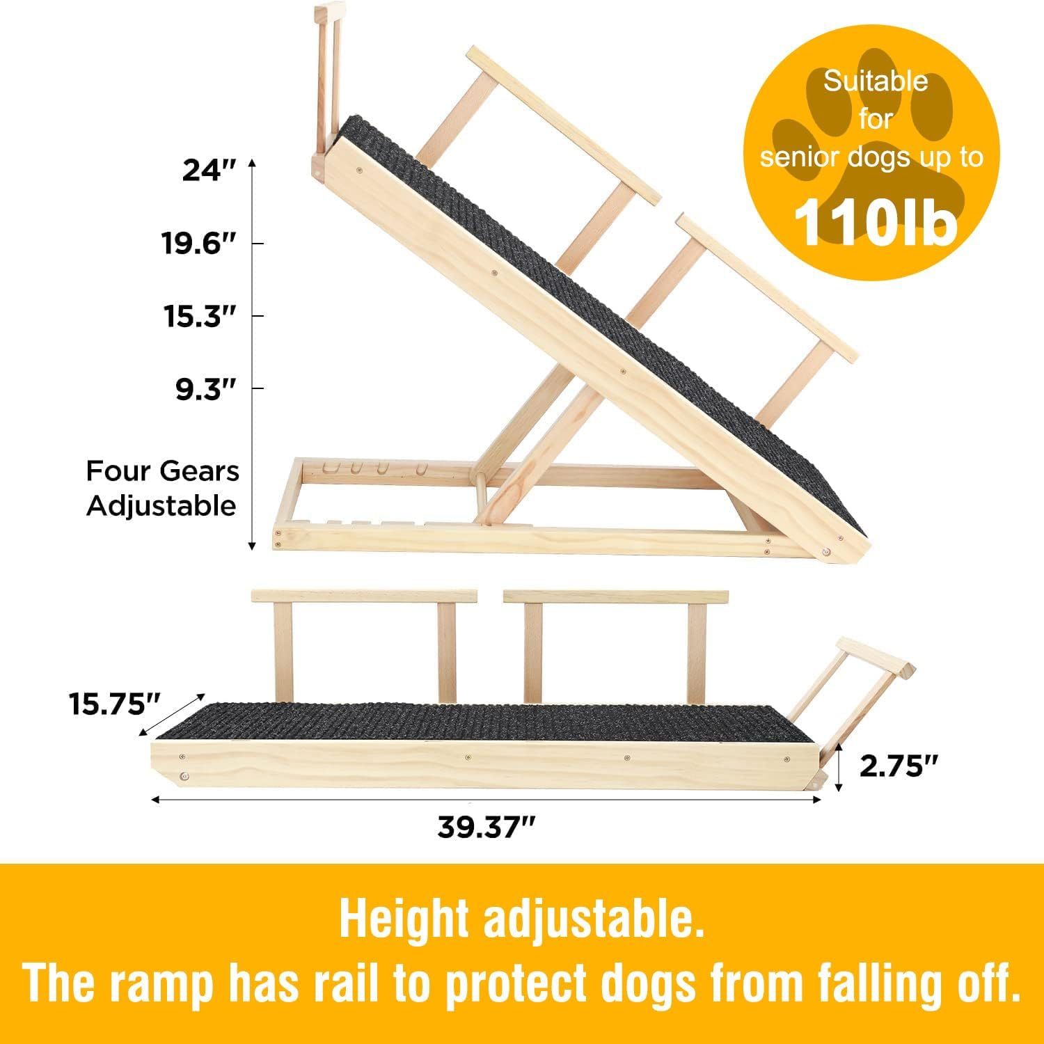 NEW Pet Ramp Wooden Portable Folding Dog/Cat Ramp with Rails ...