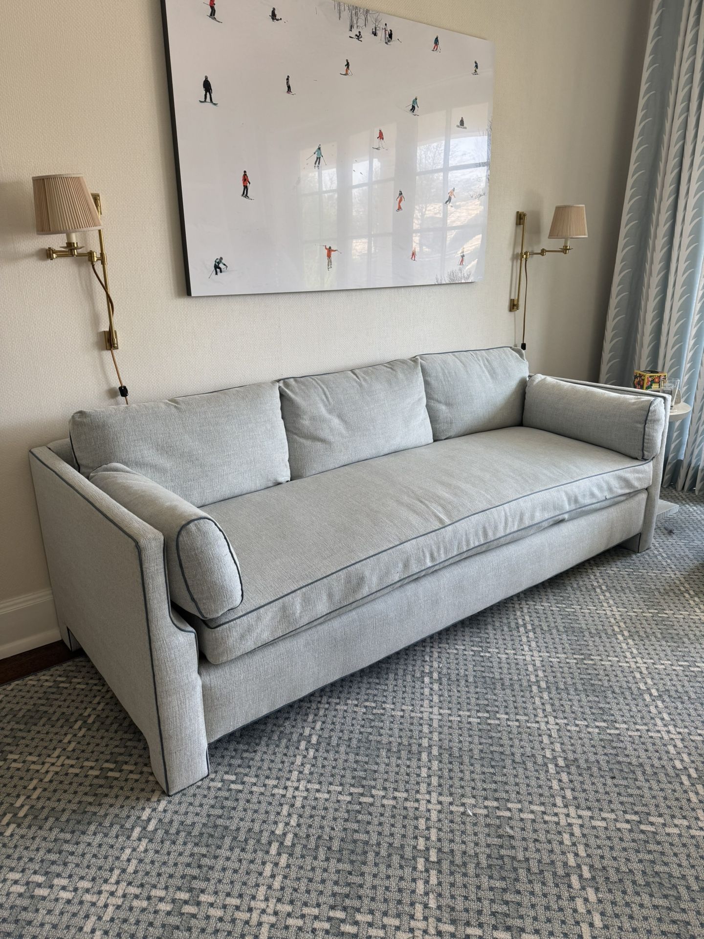 Soft Blue Custom Track Arm Sofa Great Condition for Sale in St. Louis ...
