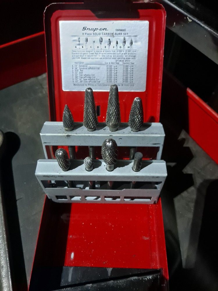 Snap-on 8 Piece Carbide Burr Set for Sale in Greer, SC - OfferUp