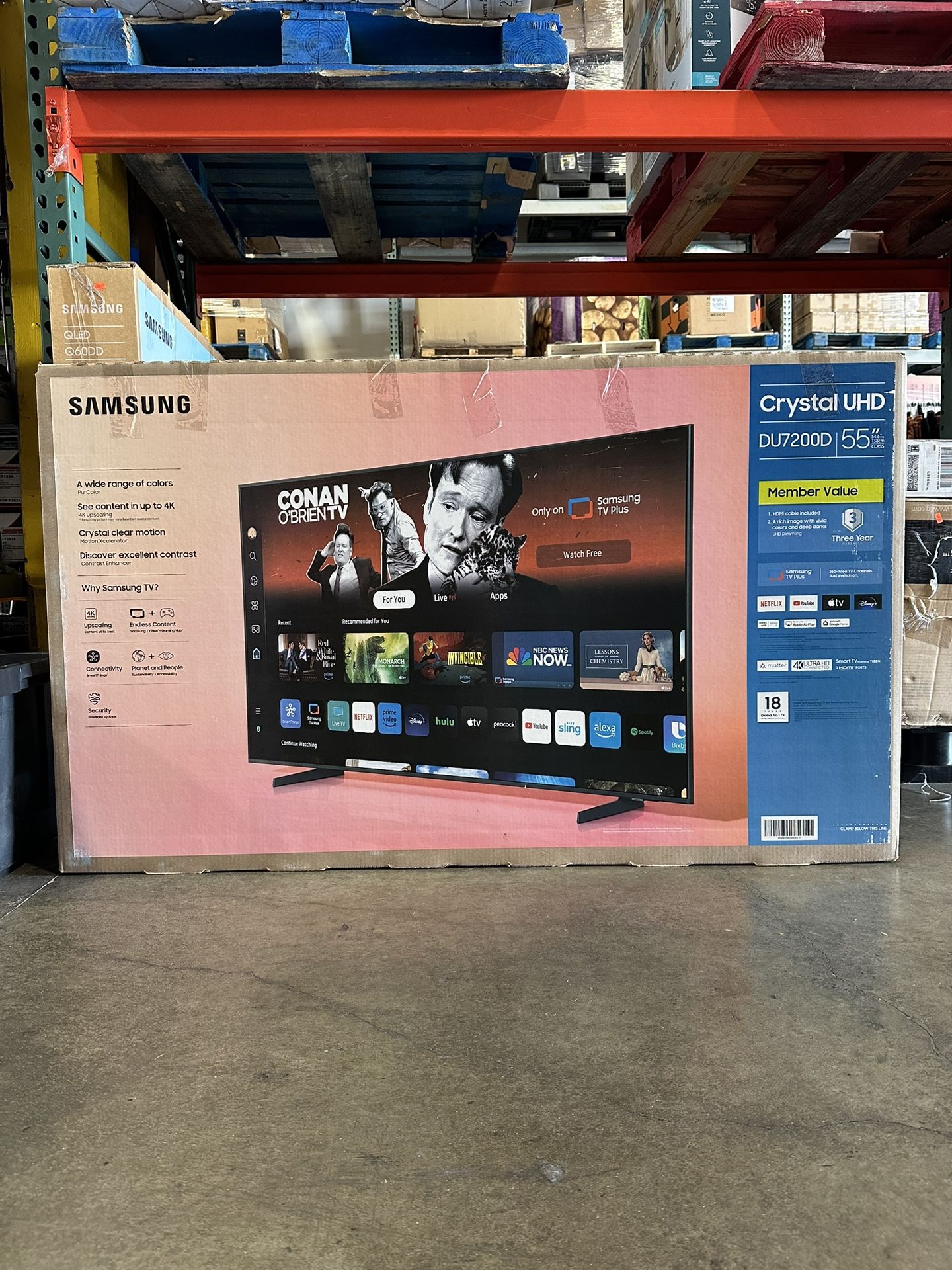 Samsung 55” DU7200D Crystal UHD Smart TV Brand New In Box for Sale in ...