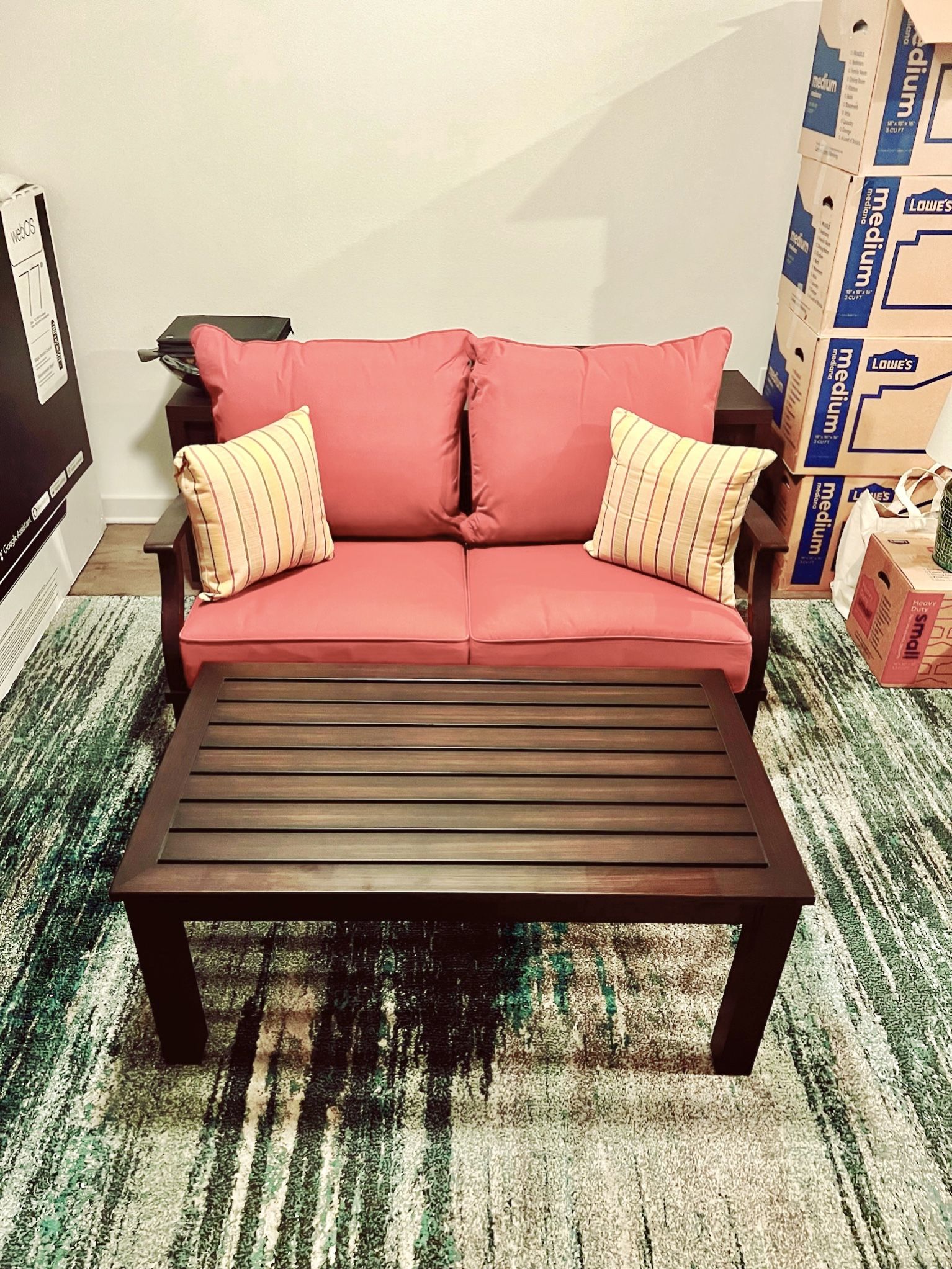 NEW IN BOX $698 Lowe's Allen & Roth Premium Gatewood Patio Set Loveseat ...