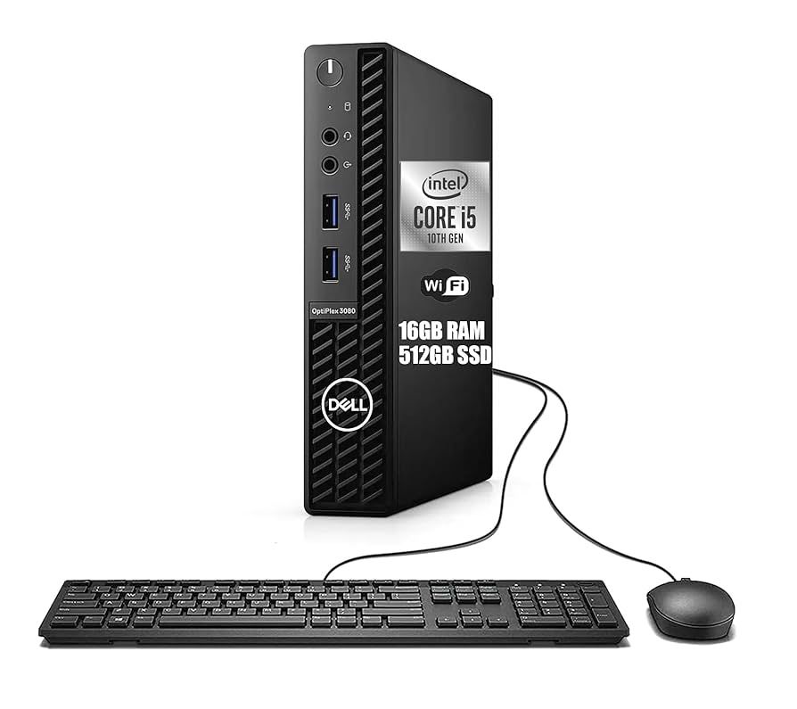 Dell OptiPlex 3080 Micro Desktop Computer Mini PC, Hexa-Core i5-10500T ...