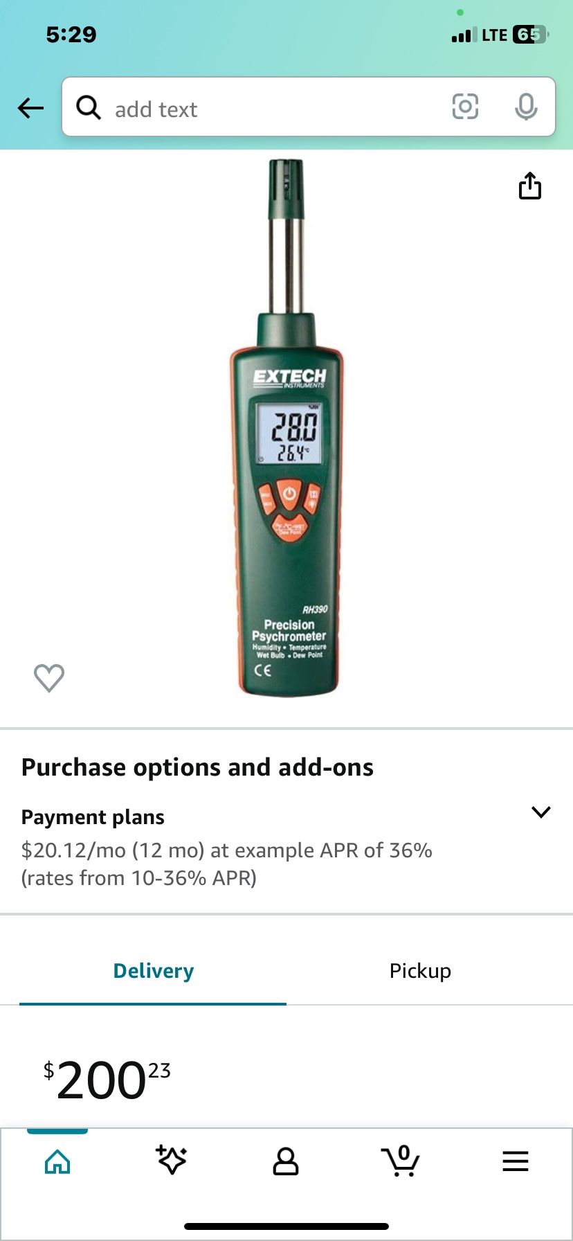 Extech RH390 Precision Thermohygrometer, 0 to 100% RH/, -22 to 199F for ...