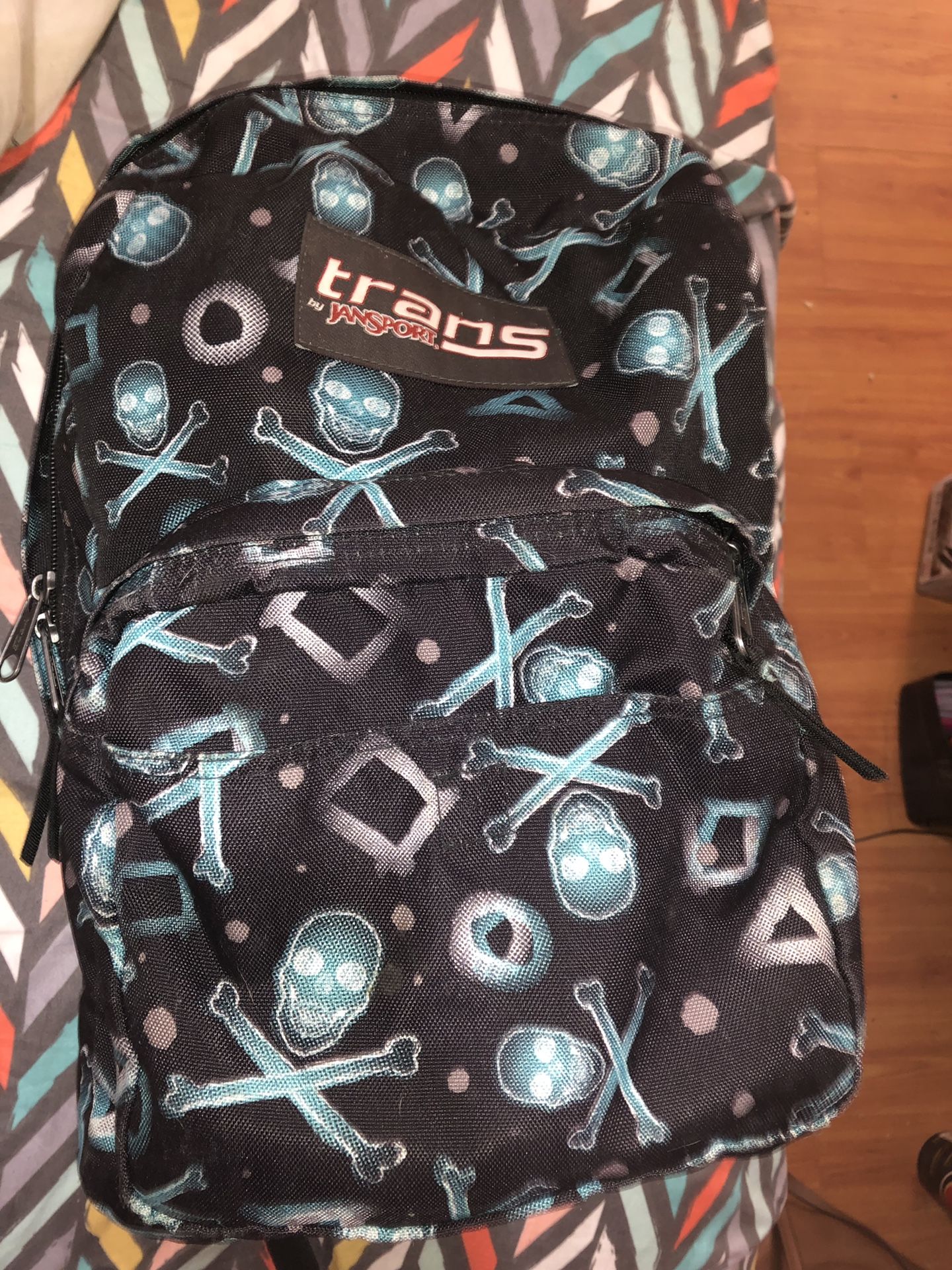 Teal&Blk Skull Jansport Backpack for Sale in Stockton, CA - OfferUp