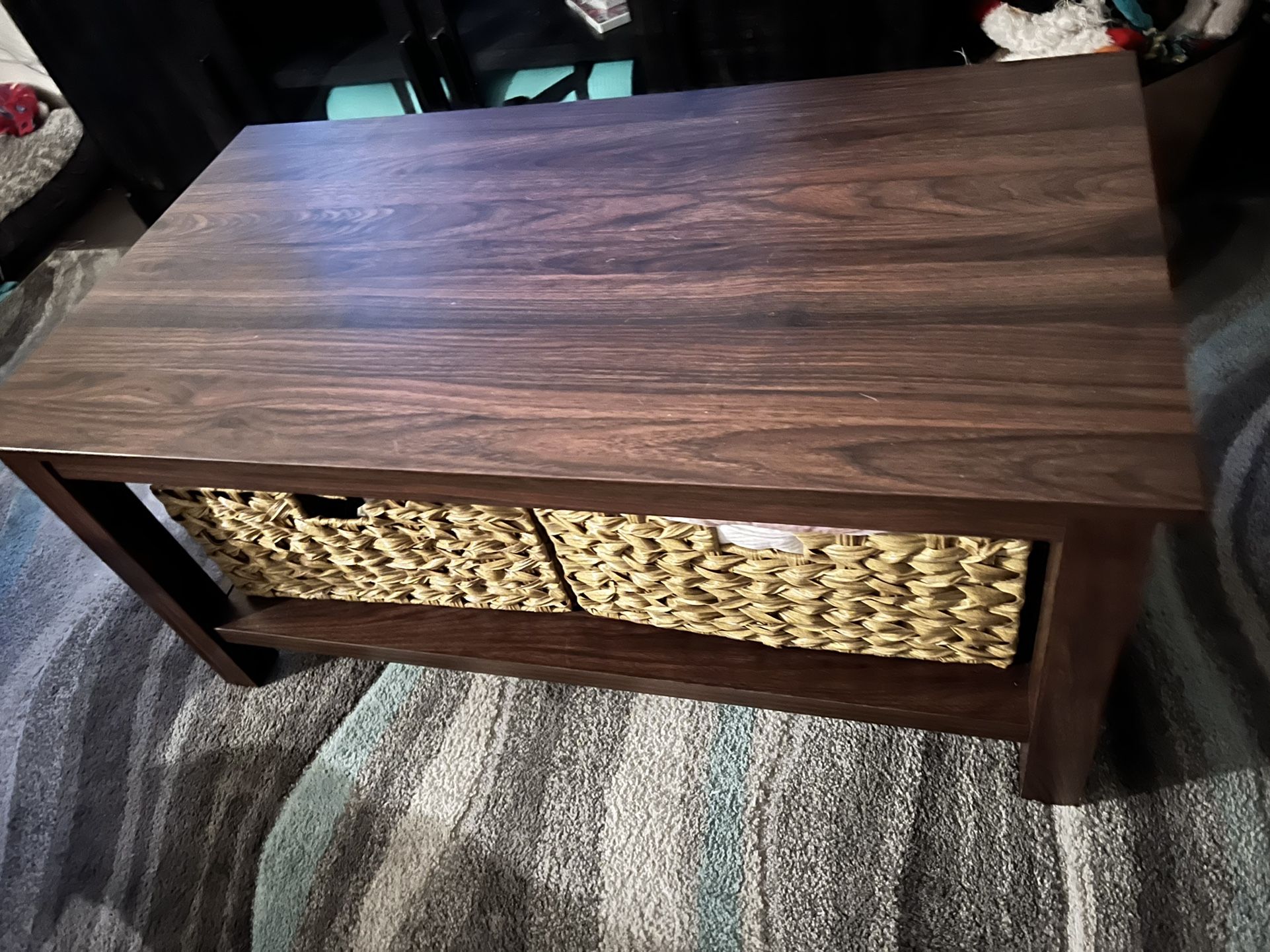 40” Storage Coffee Table With Totes-Dark Walnut for Sale in Vista, CA ...