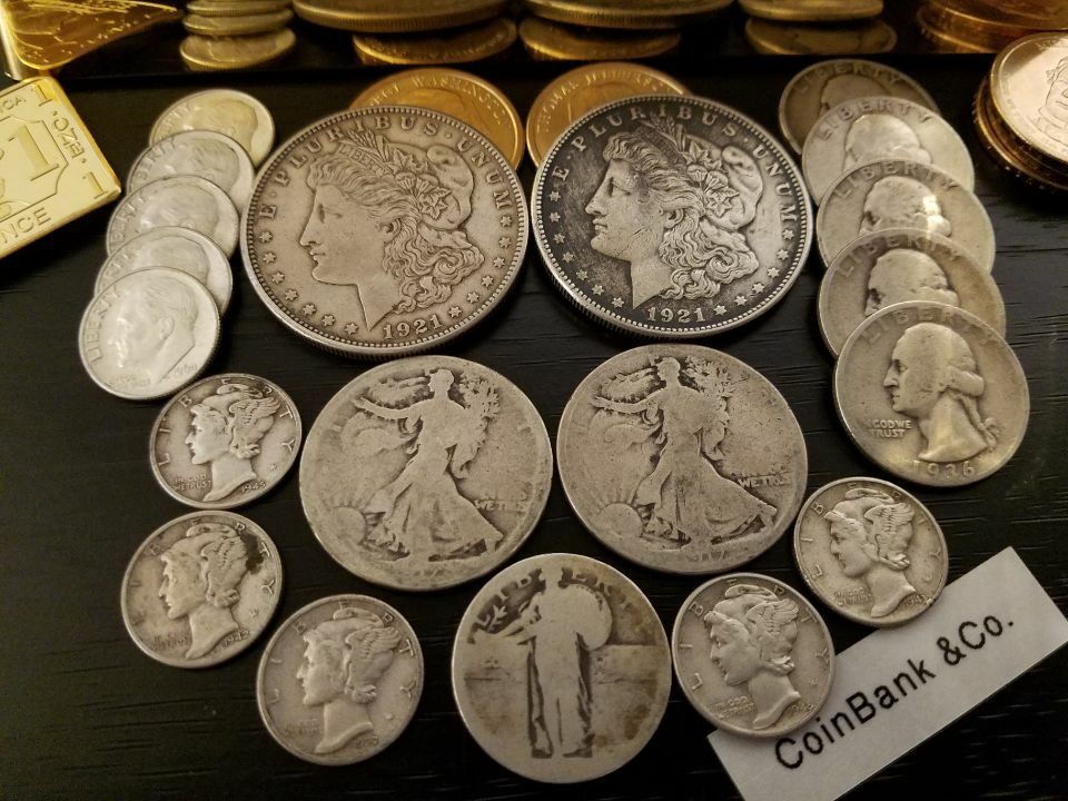 Silver Coin Lot Vintage US Currency Old Money 20 Coin Lot for Sale in ...