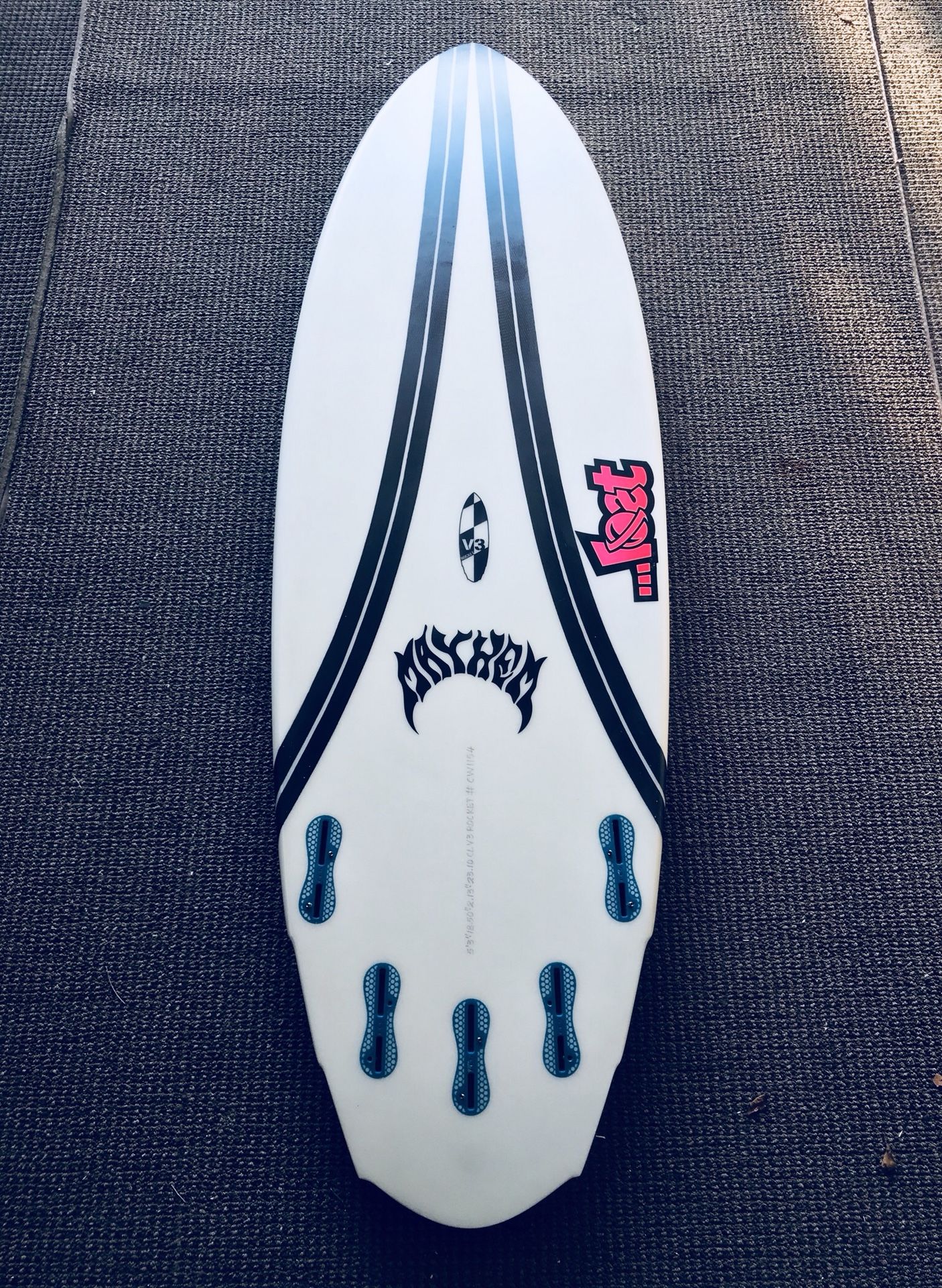 New LOST Mayhem Carbon Wrap V3 Rocket fcs2 fcs fin boxes used 1 time Ci ...