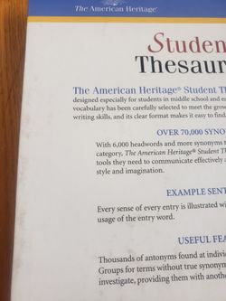Peoria Az The American Heritage Student Thesaurus Hardcover Book Please ...