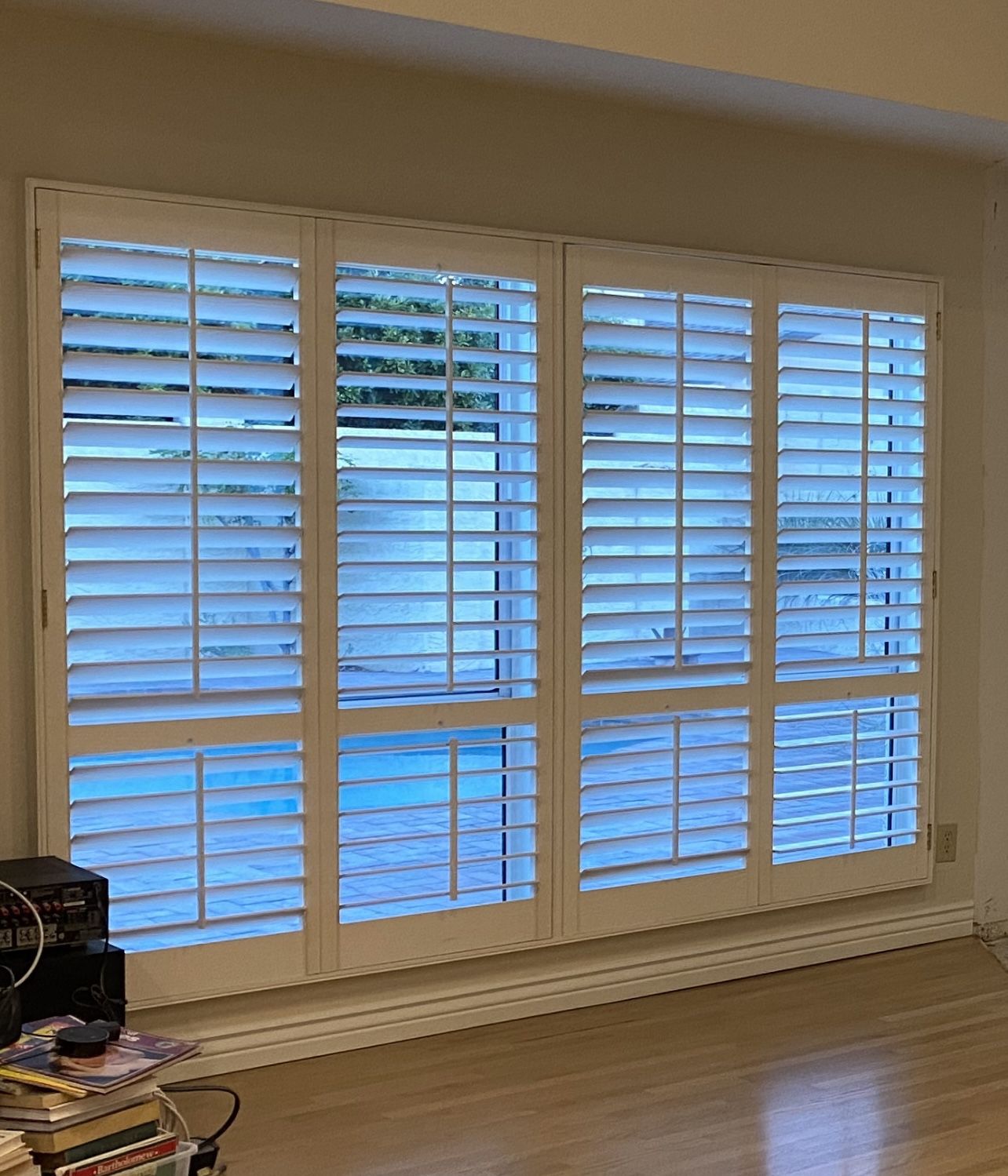 Plantation Shutter ~ Large Traditional Wood Plantation Shutter 101”W x ...