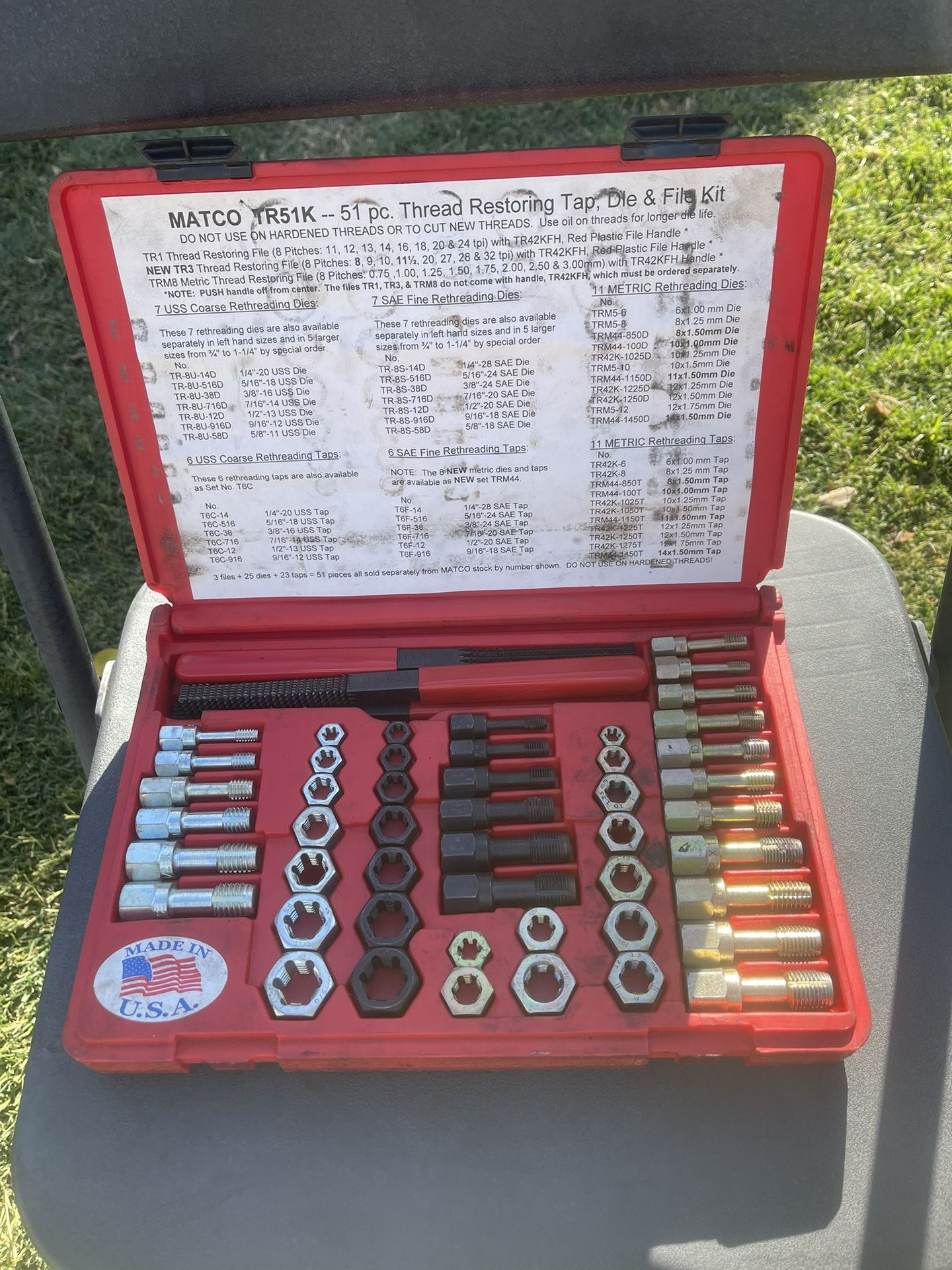Matco Tools-51pc.thread Restoring &tap And Die-file Set for Sale in ...