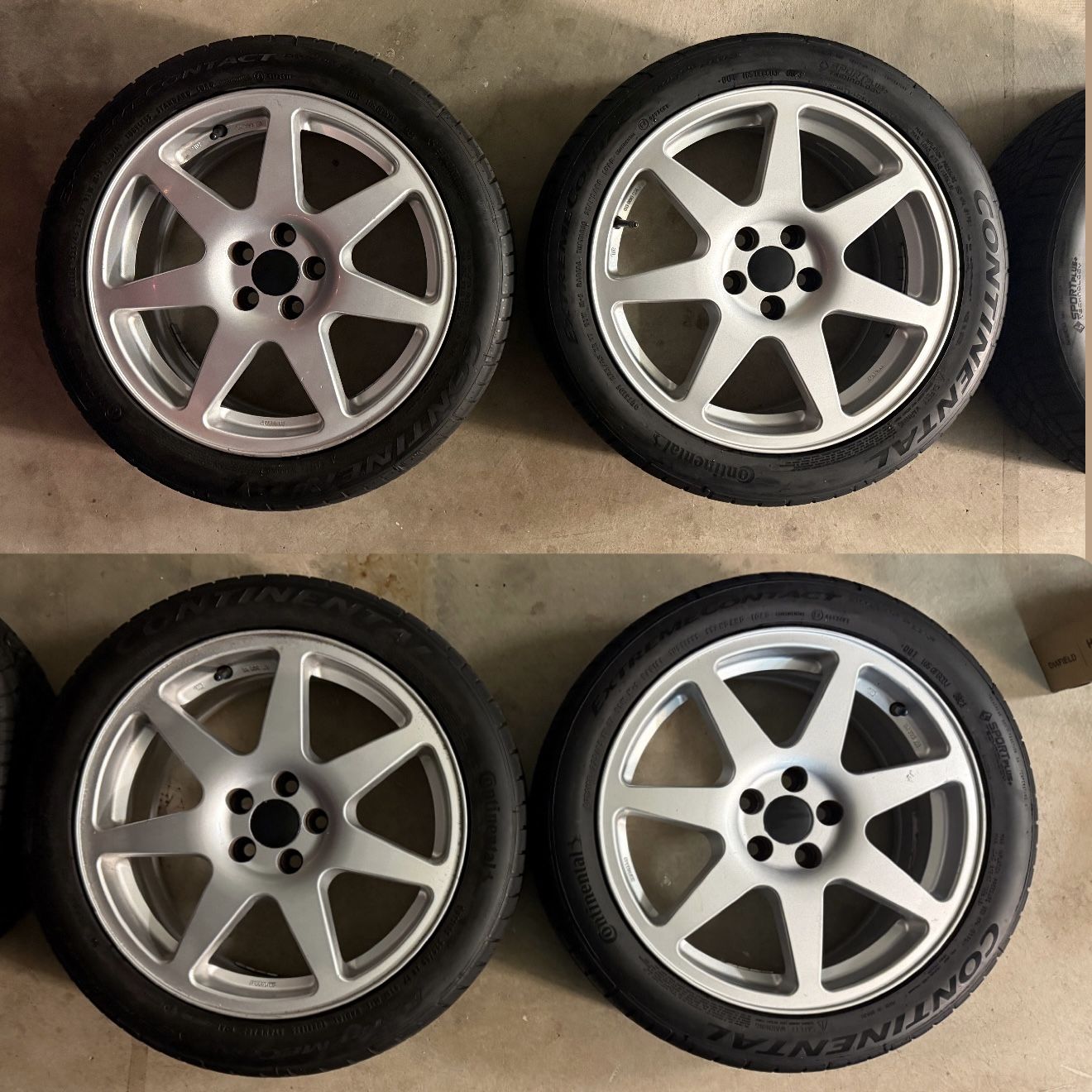 Prodrive p7 Speedline 5x100 17x7 +52 wheels + TIRES CONTINENTAL ...