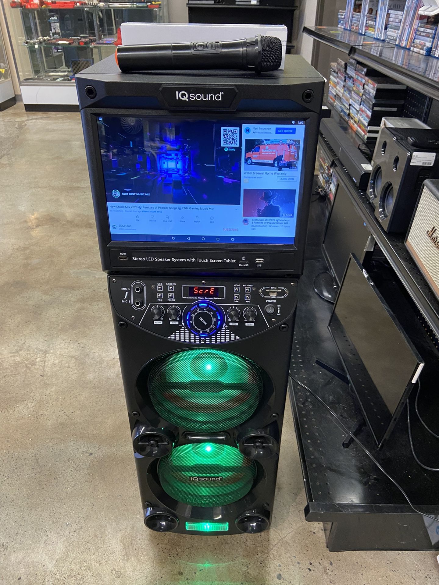 IQ SOUND Supersonic Party Bluetooth Speaker w/ Built-in Tablet for Sale ...