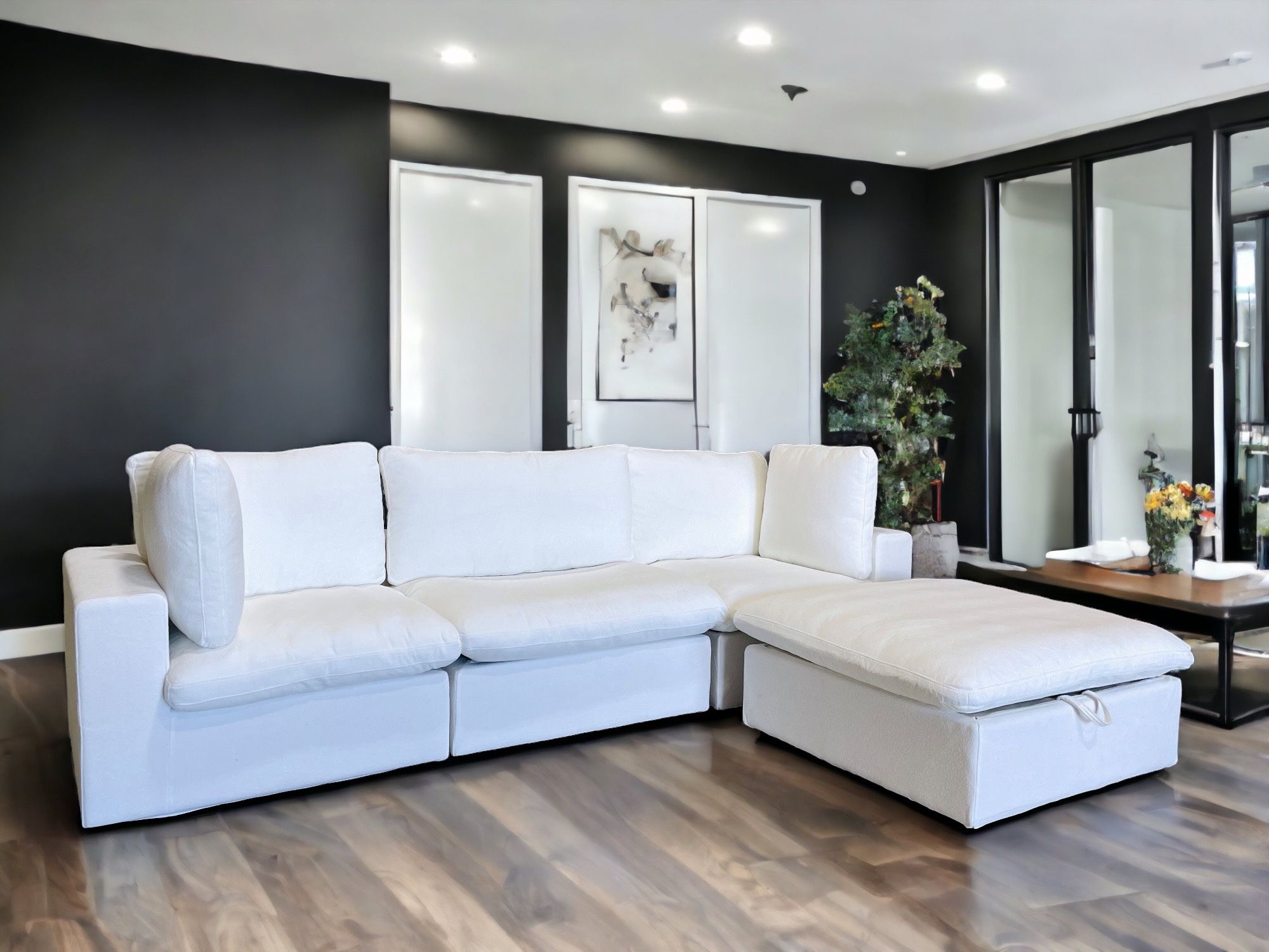 WAREHOUSE CLEARANCE | Modern Cloud 4pc Modular Sectional Sofa with ...