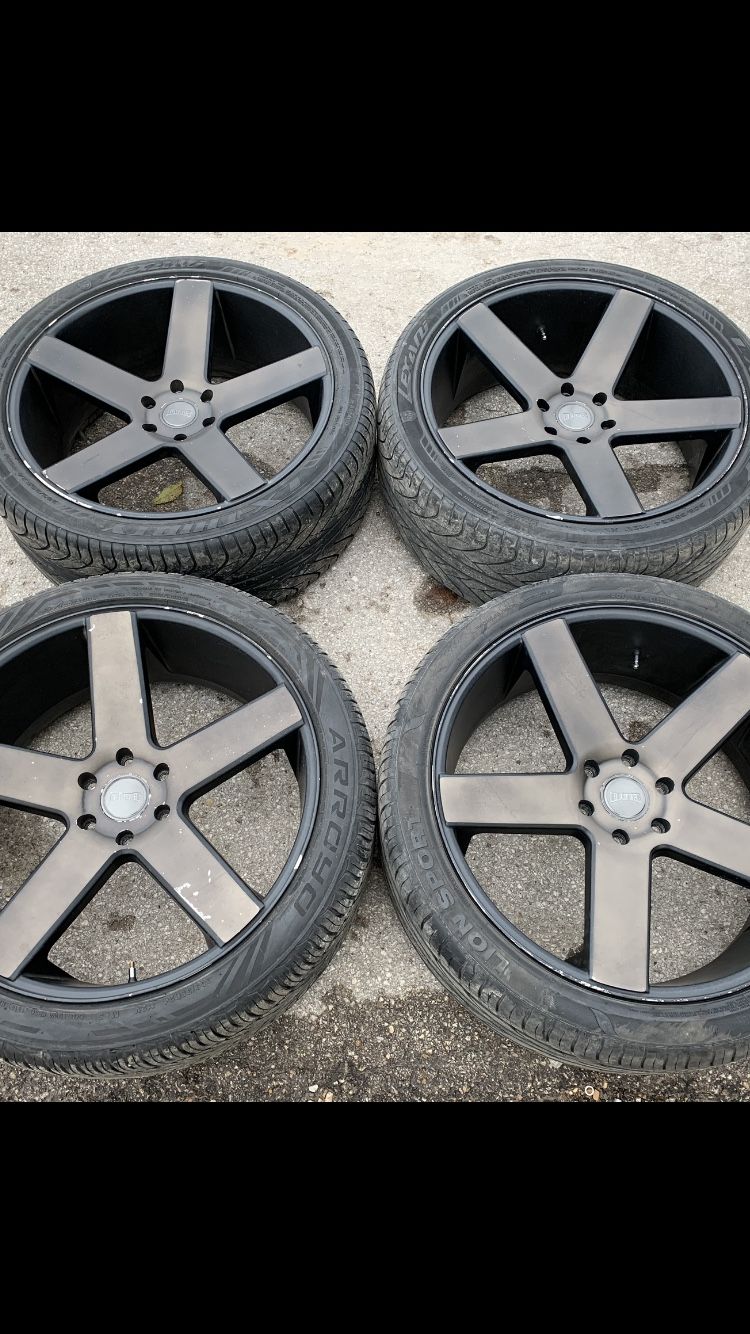 24” DUB Baller Rims And New Tires with 100% Tread 6 Lug Wheels 6 Lug ...