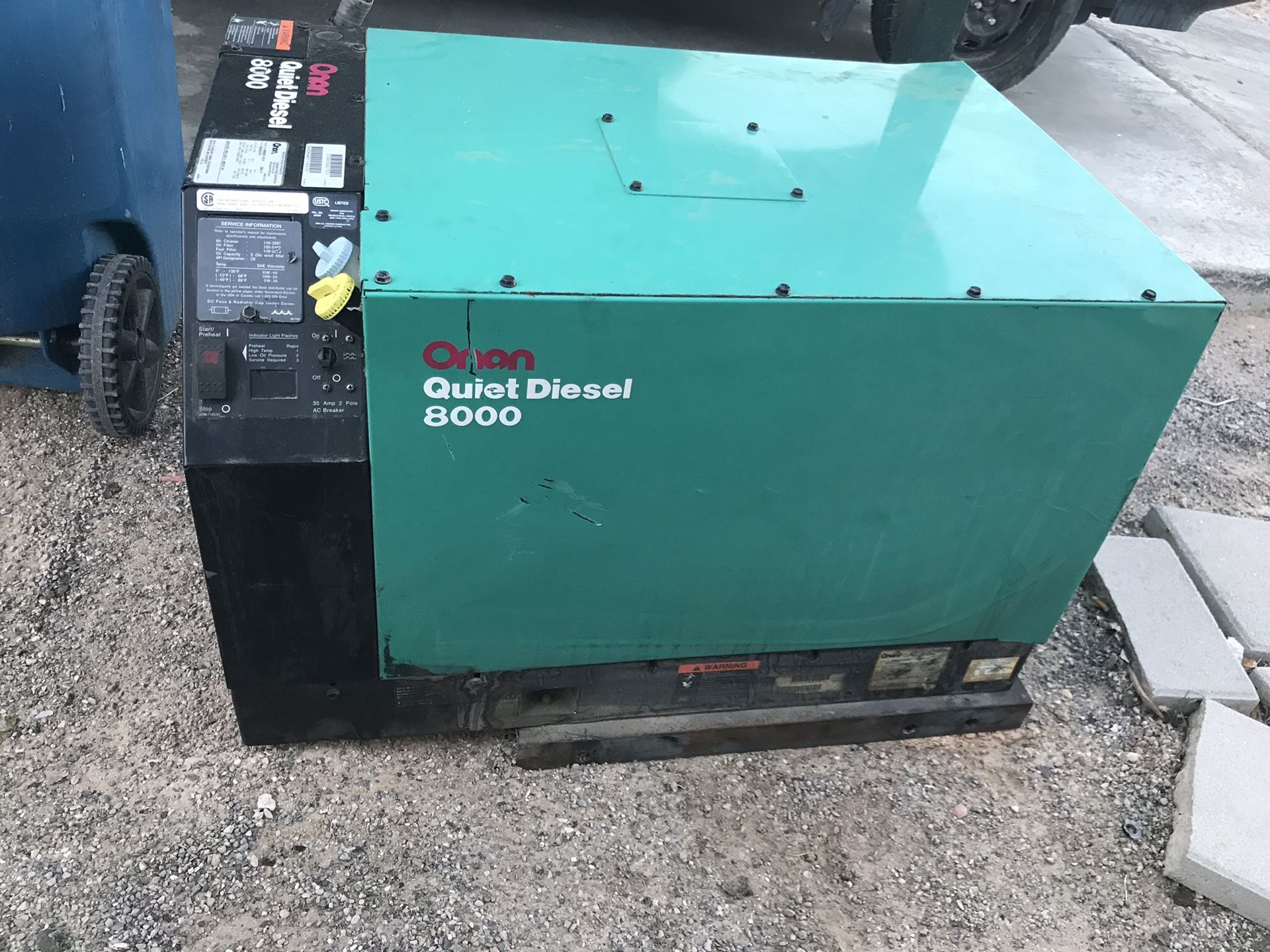 Onan quite diesel 8000 generator for sale or trade for Sale in Las ...