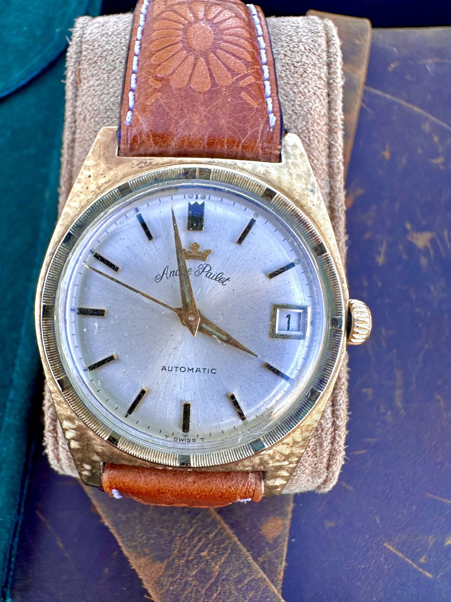 Rare Vintage 1960s Andre Pailet 14k Gold Automatic Swiss Men's wrist ...