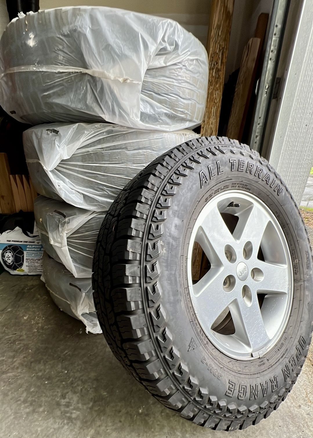Jeep Wrangler Factory Wheels W/ AT Tires for Sale in Renton, WA - OfferUp