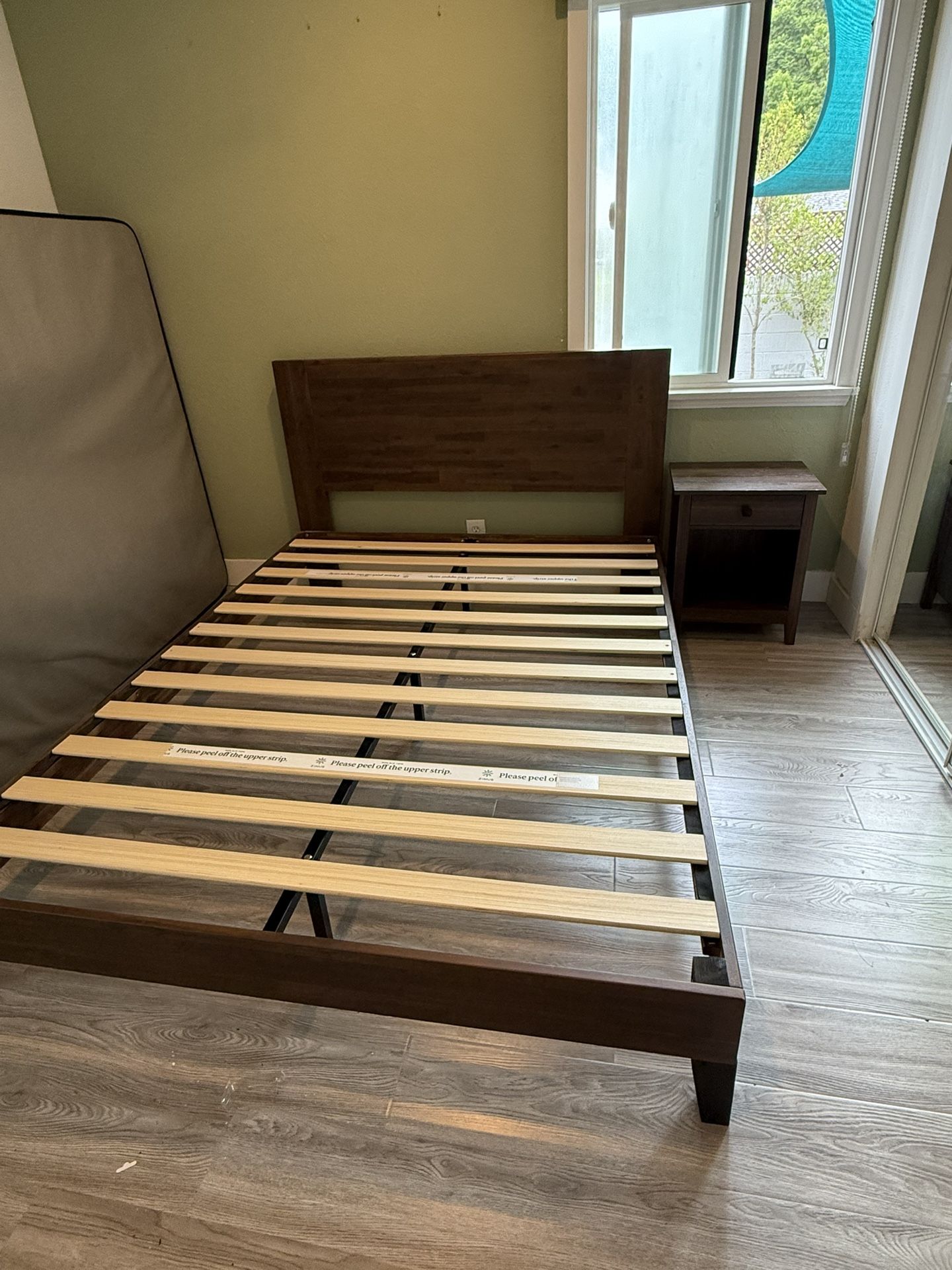 Wood Queen Bed Frame With Side Tables for Sale in Long Beach, CA - OfferUp