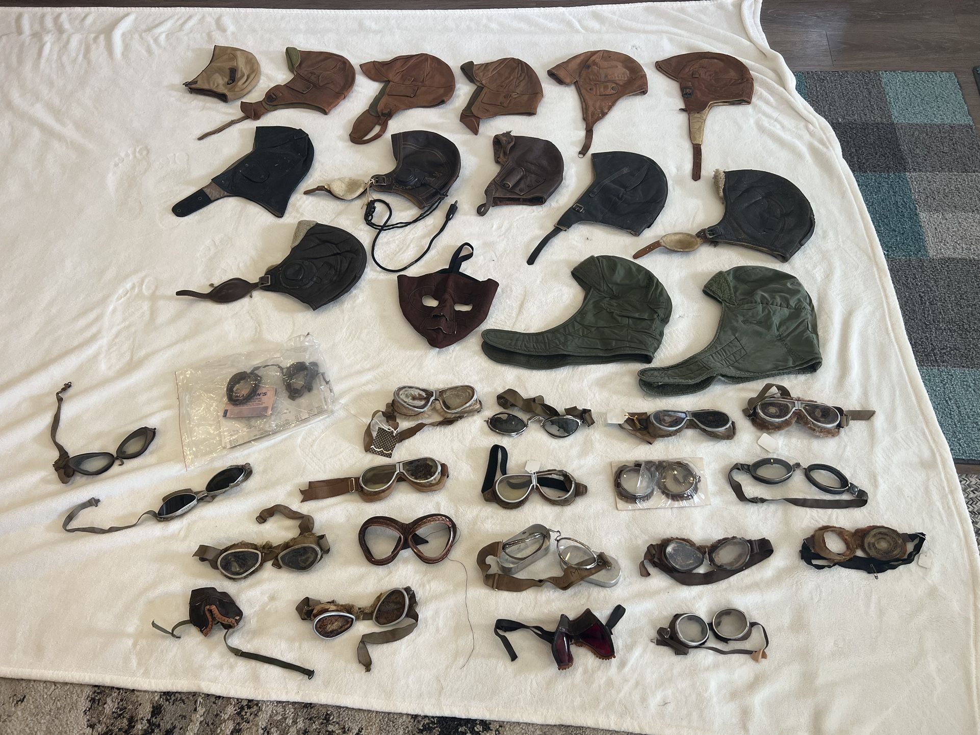 Leather Skull Caps And Goggles Aviation for Sale in Huntington Beach ...