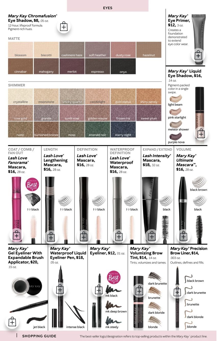 Mary Kay Makeup Color Chart