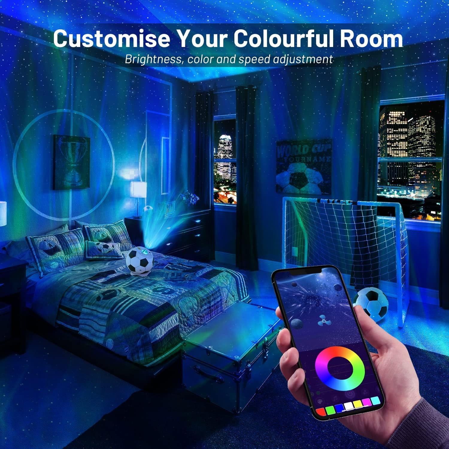 ‎6.18" Star Projector, Football Aurora Projector with 12 Constellations ...