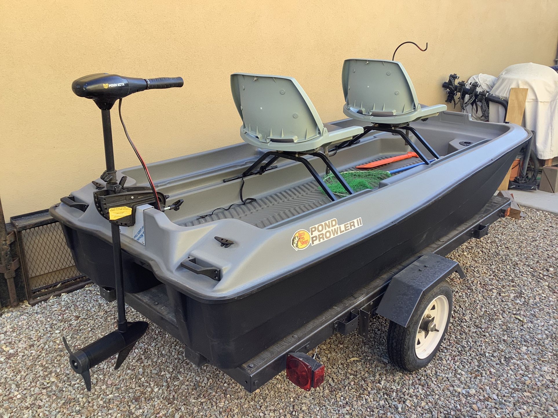 Used once! Bass Pro Shop / Pond Hopper Pontoon Fishing Boat for Sale in ...