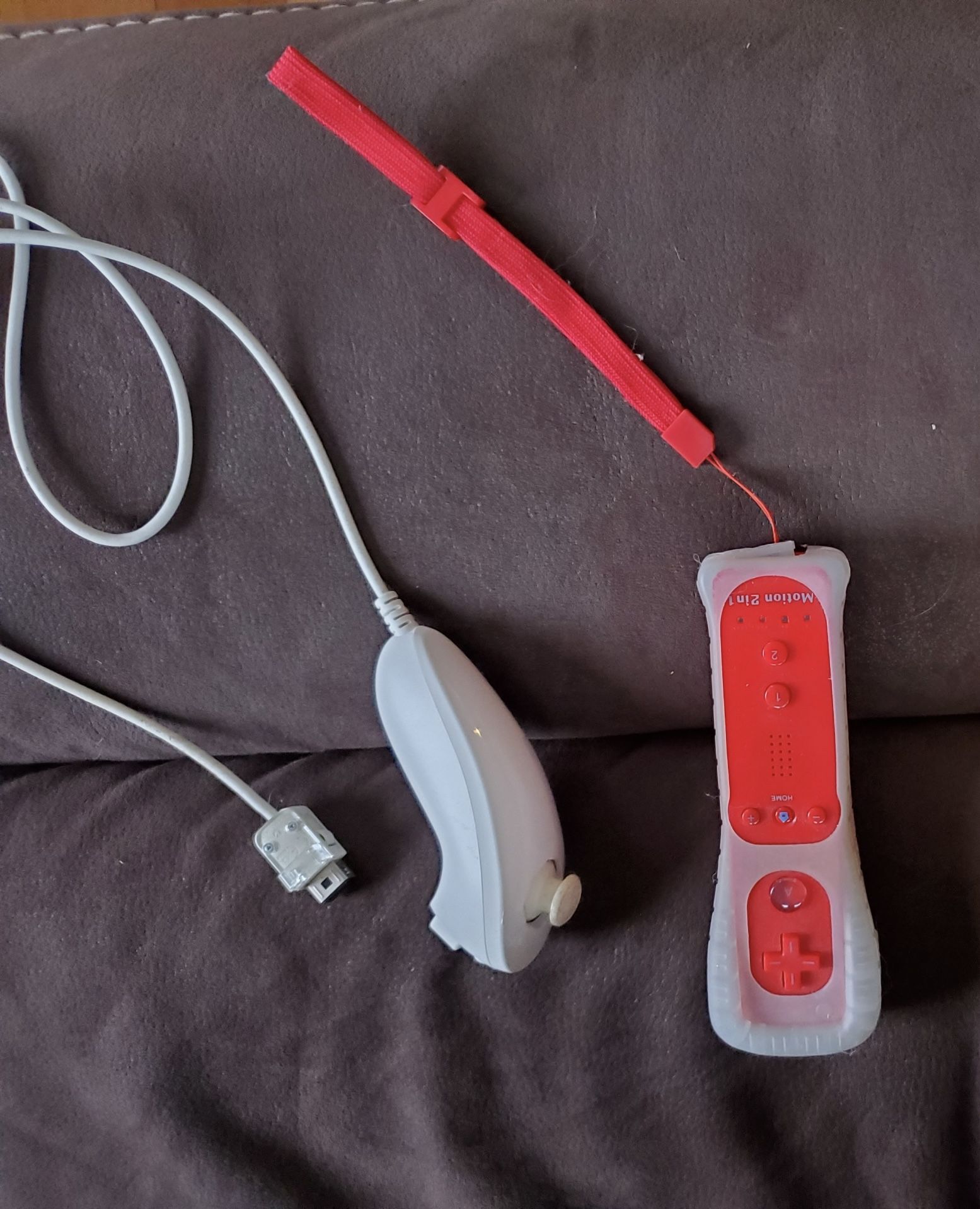 Red Nintendo Wii 2 in 1 Motion Plus Controller w/ Nunchuck for Sale in ...