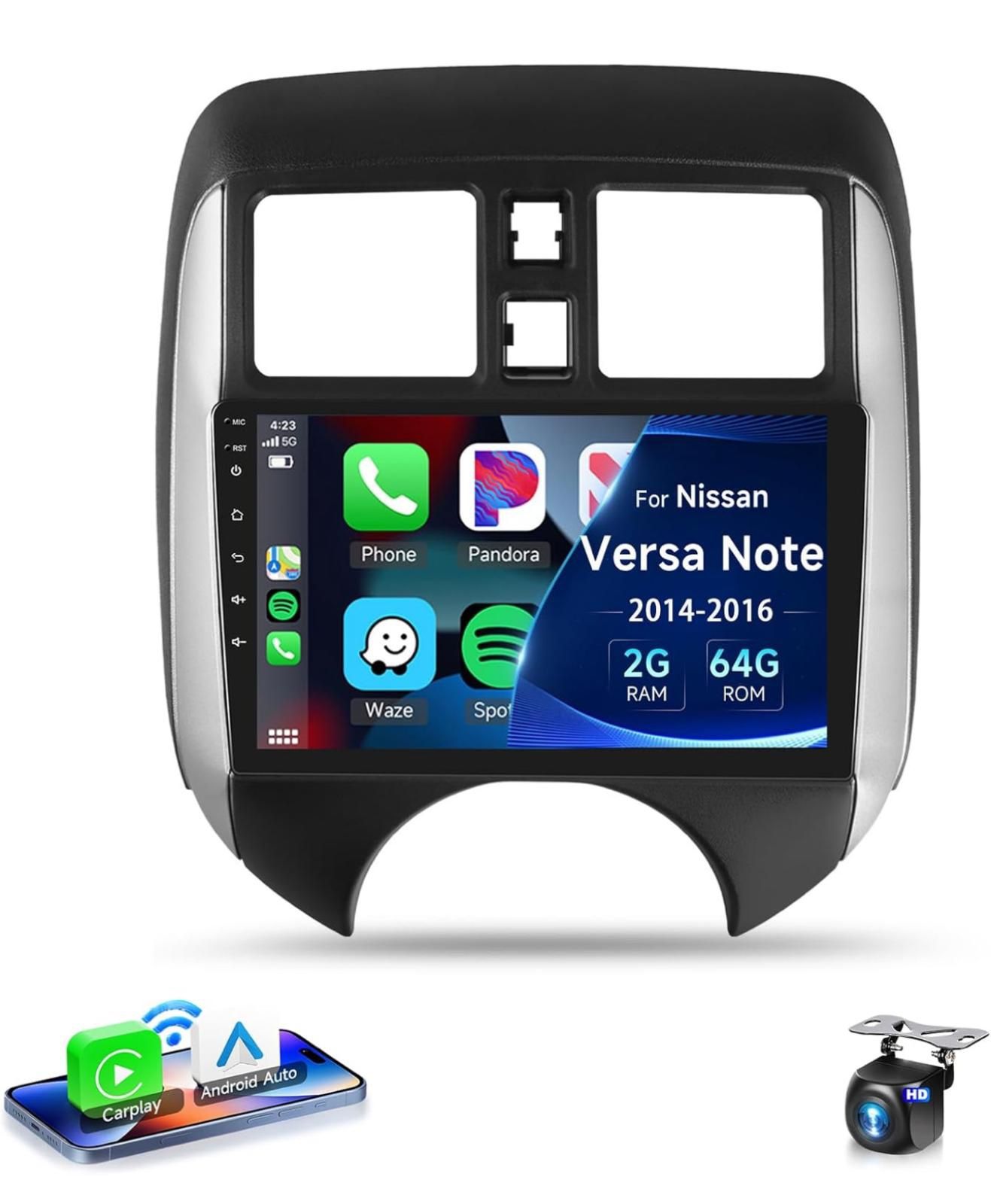 2+64G for Nissan Versa Note Radio 2014-2018 Car Radio with Wireless Carplay/Android Auto for ...