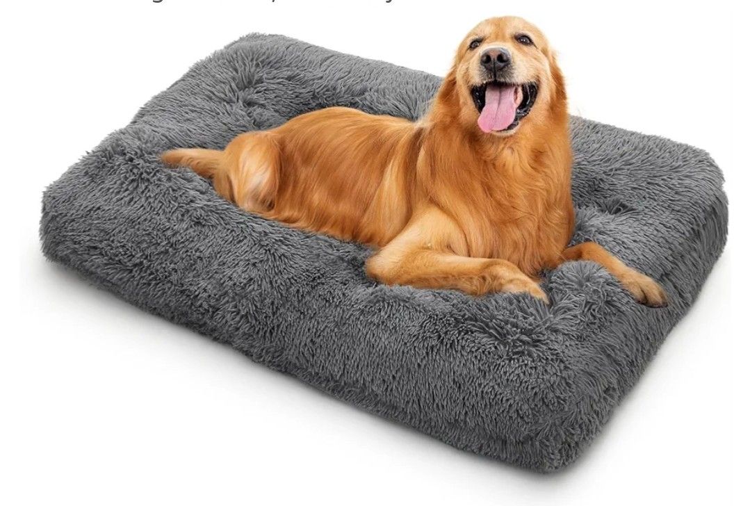 MoNiBloom 40.5"x32.5"x5.5" Dog Beds for Large Size Dogs Machine-Washable Long Plush Pet Beds ...