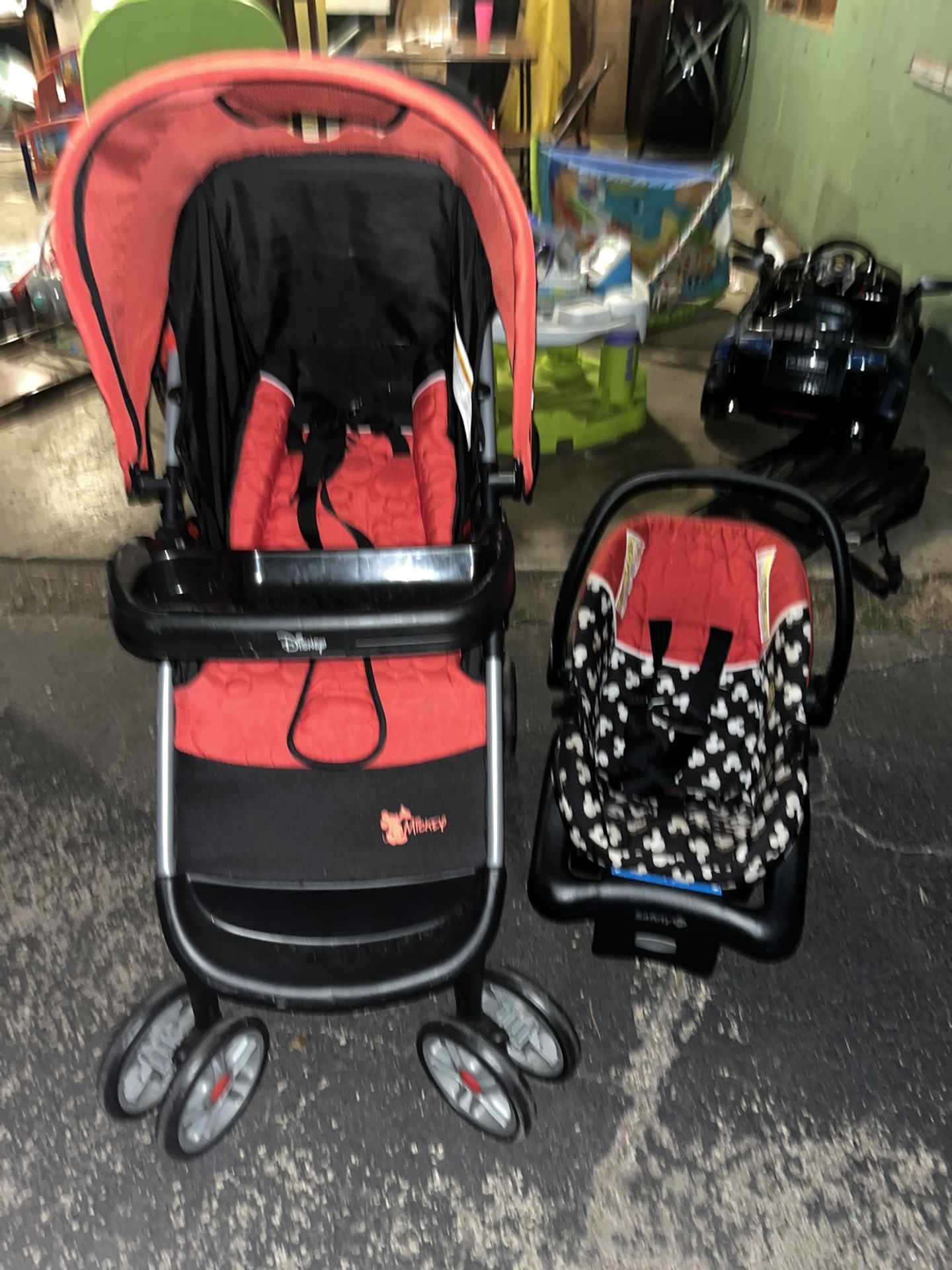 Mickey Mouse Car Seat And Stroller