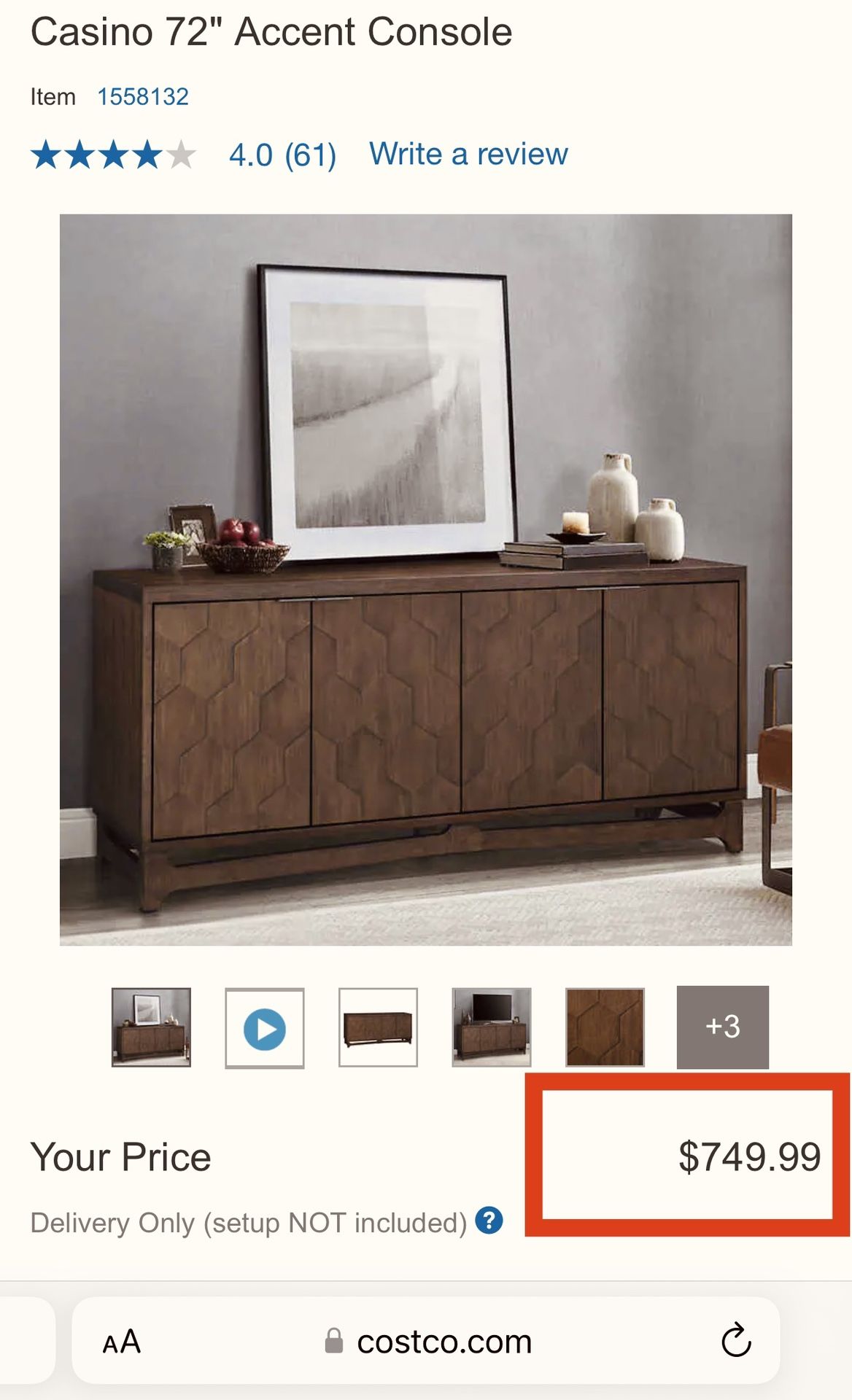 Free Delivery Brand New Casino 72" Accent Console Buffet Credenza ...