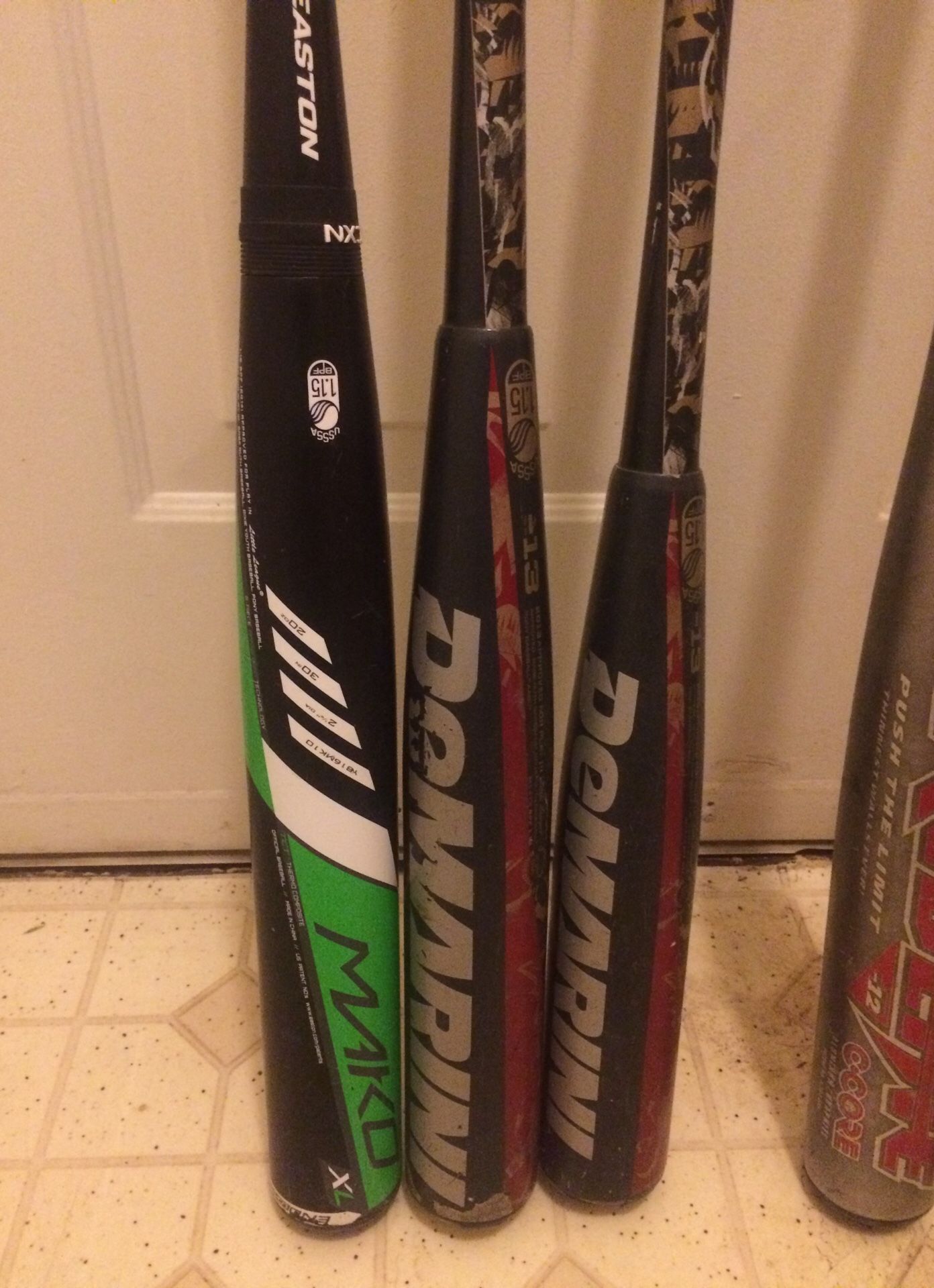 6 Little league Babe Ruth baseball bats two piece Eaton mako redline ...