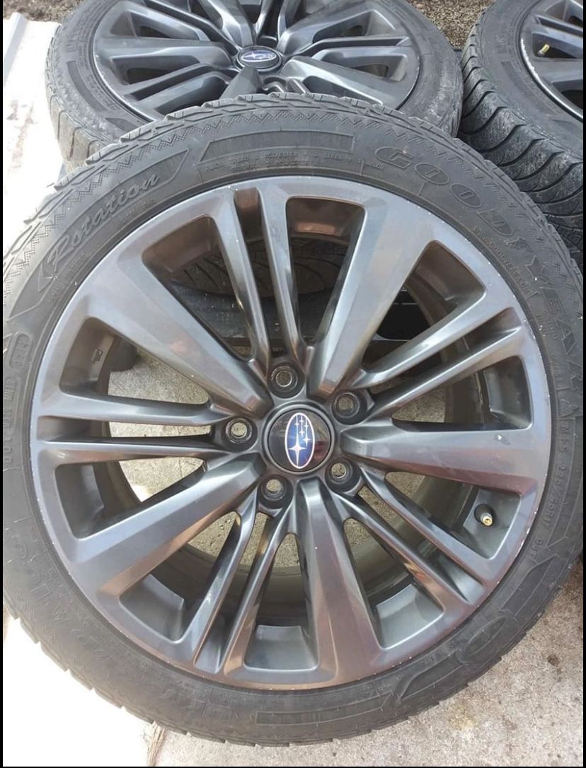 Subaru WRX STI WHEELS W/ Good year tires TPMS OEM RIMS for Sale in ...