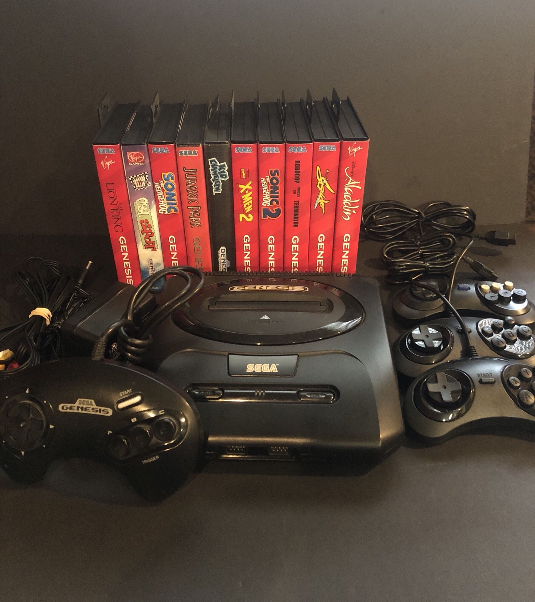 Complete Sega Genesis with 10 games & 4 controllers. All cables and ...
