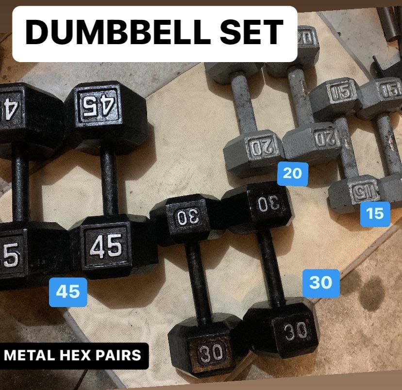 $.85/Lb - Hex Dumbbell Set 220lbs for Sale in Maplewood, NJ - OfferUp