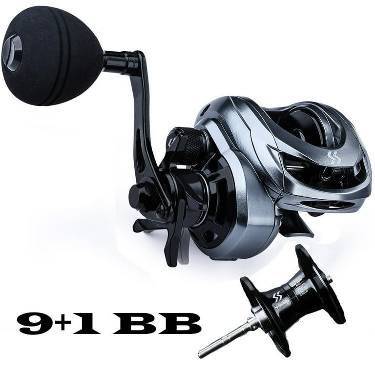 Baitcasting Fishing Reel 9+1 Ball Bearings 8.0:1 High Speed Baitcaster Bait Casting Reels Left ...