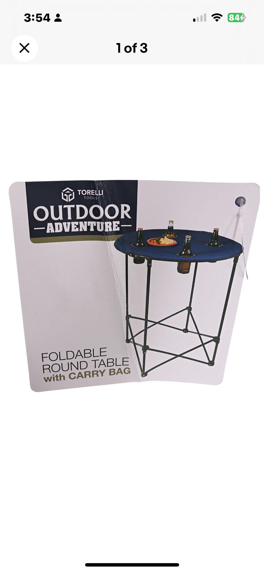 Torelli Outdoor Adventure Foldable Round Camping Beach Table With Carry ...